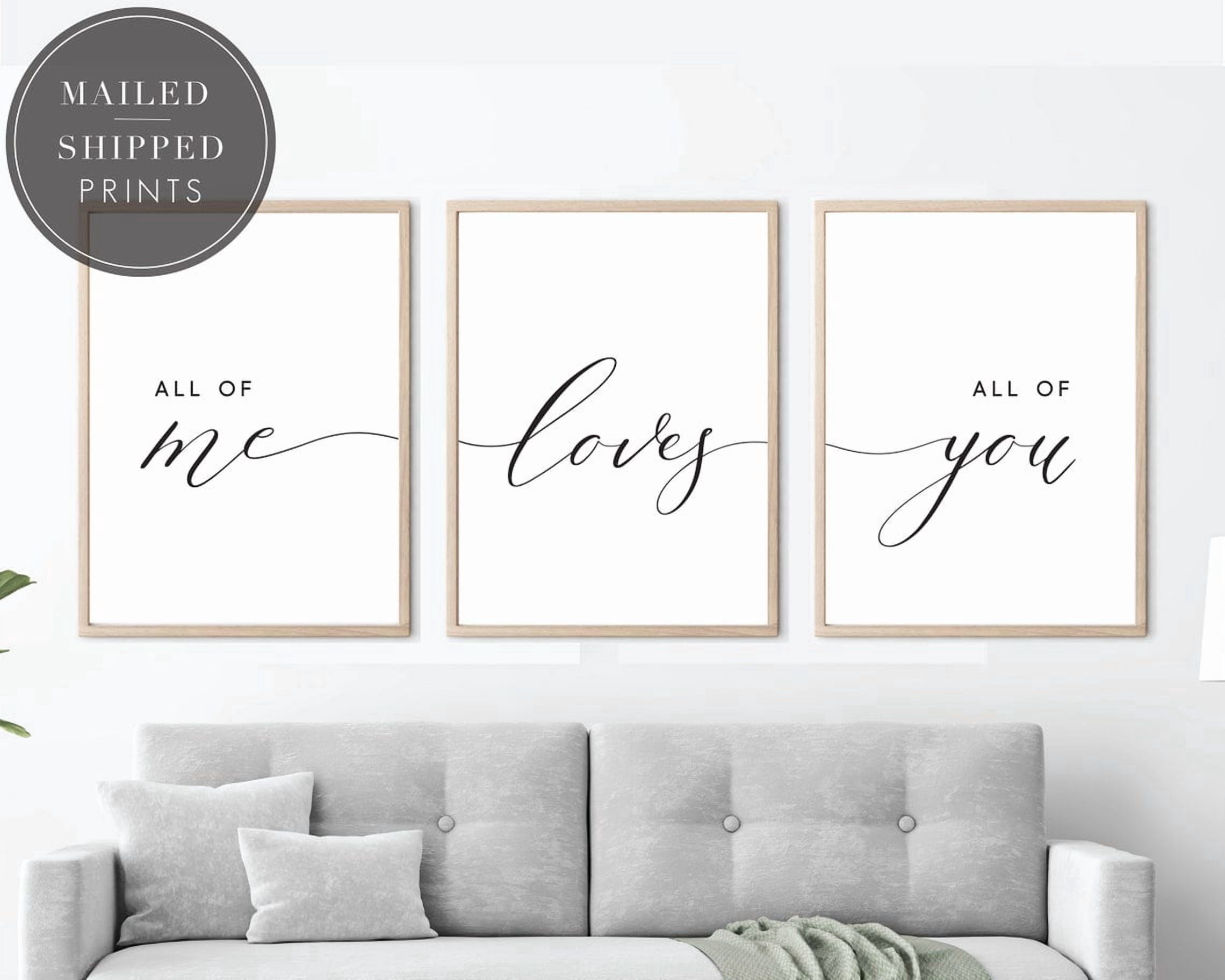 All of Me Loves You Wall Art Home Decor Set 3 Unframed Paper Print ...