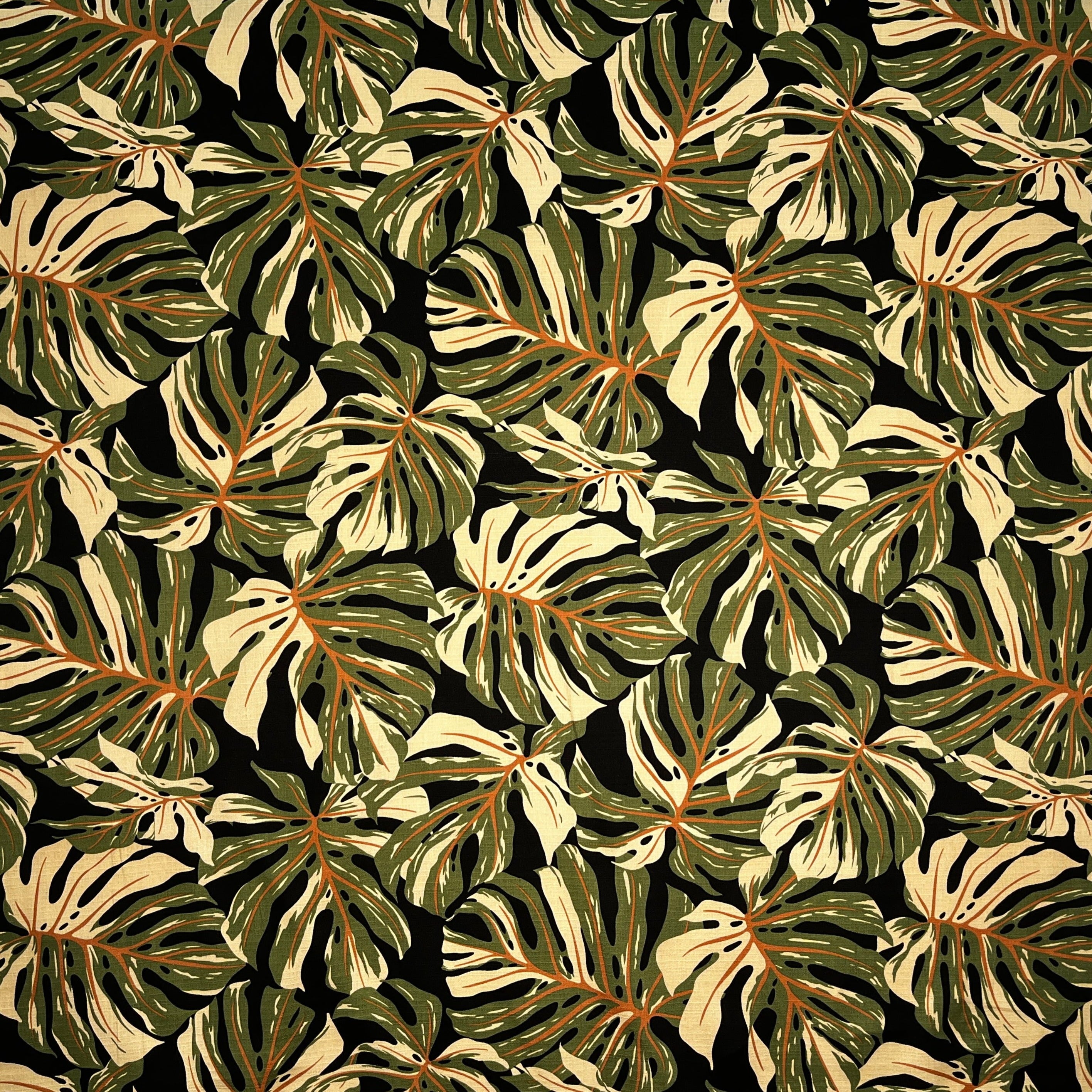 All-over Multicolor Monstera Leaves Fabric | Light Barkcloth - Walmart.com