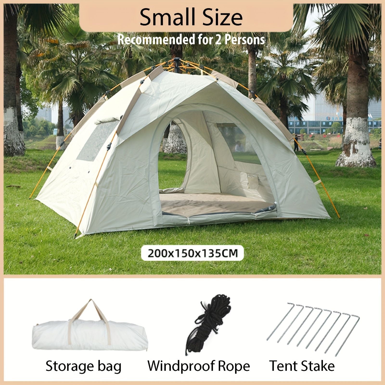 All-season tent, portable folding fully automatic camping tent, two ...