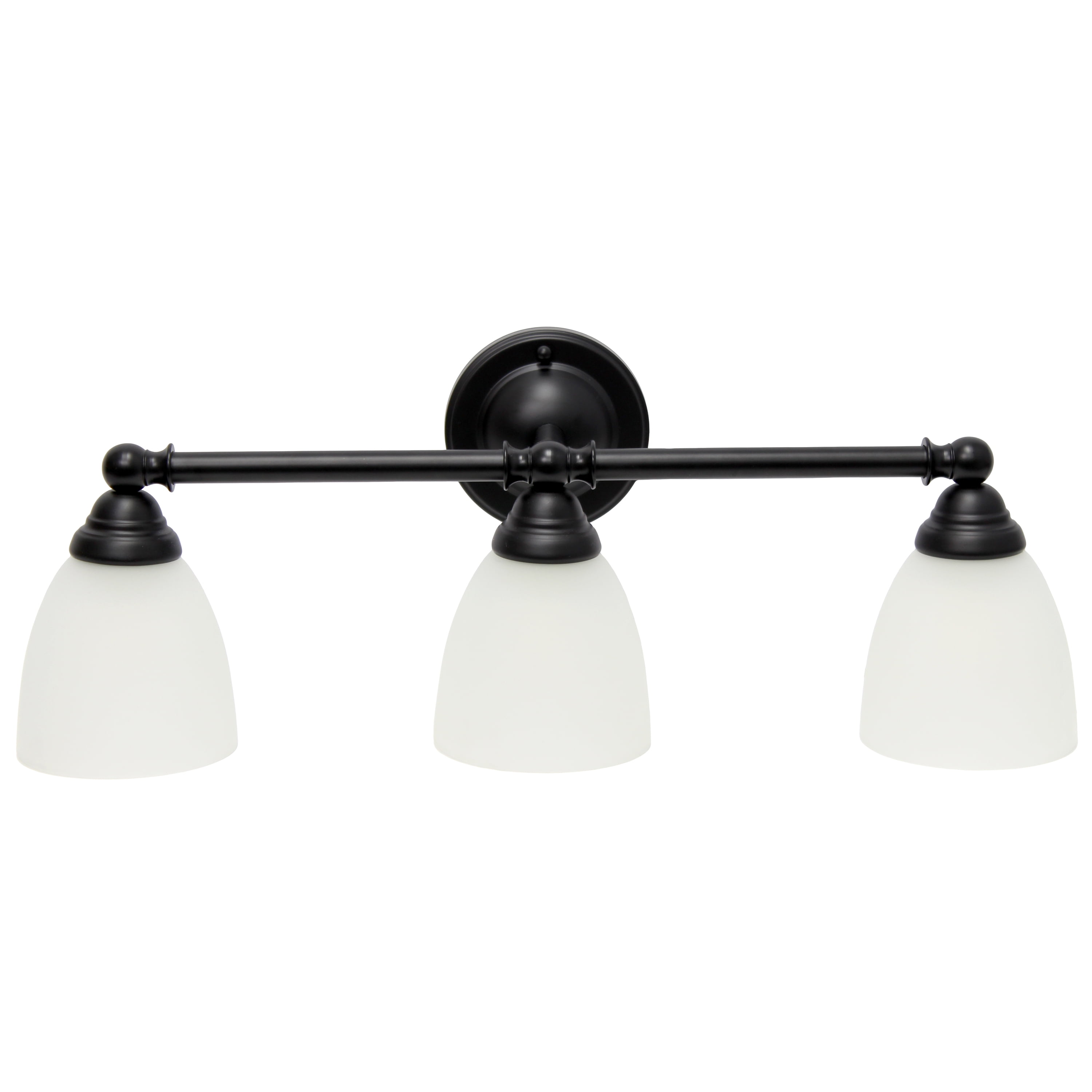 Lalia Home Essentix Traditional Three Light Metal and Translucent Glass ...