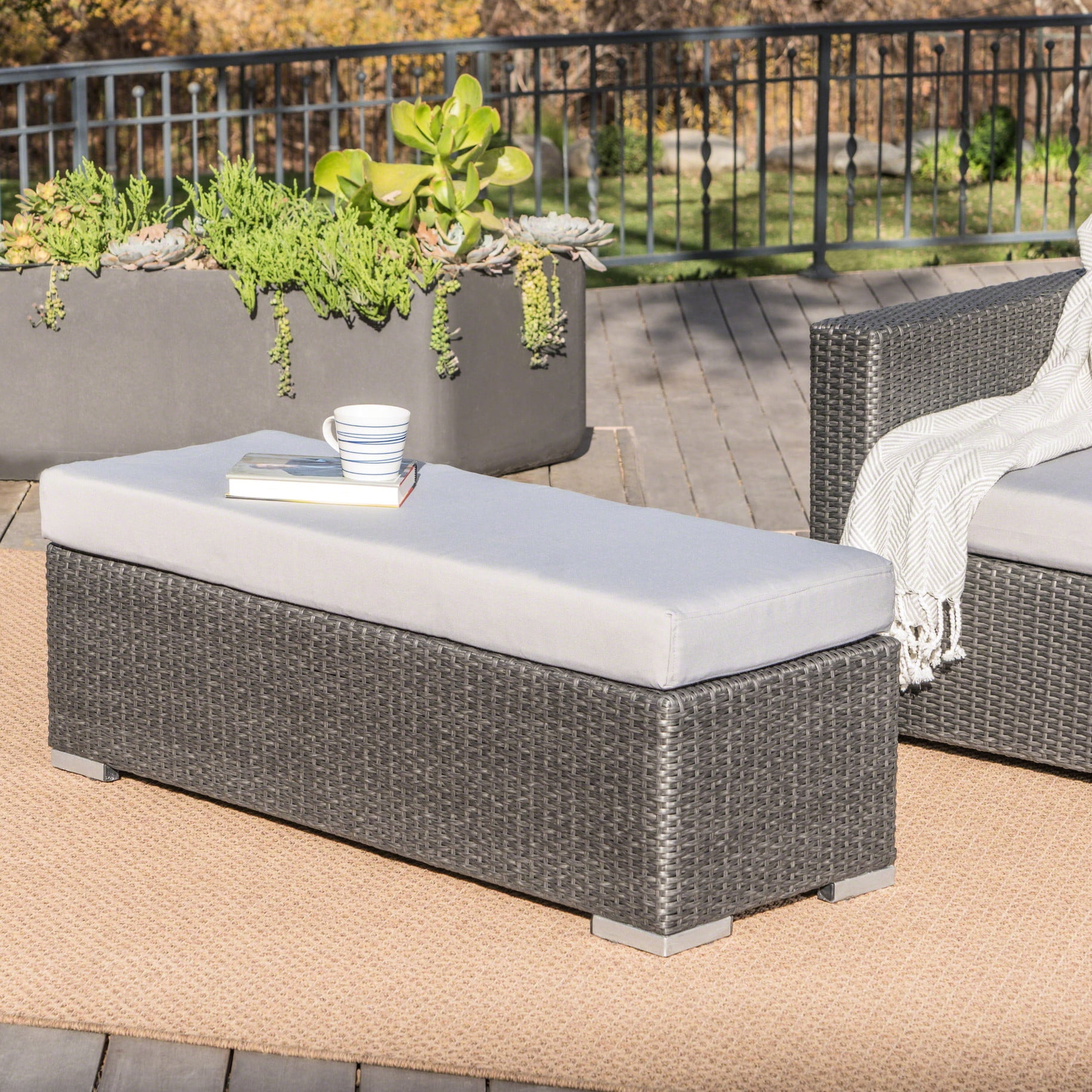All-weather Wicker Bench - Backyard Mini Staycation and Outdoor Leisure ...