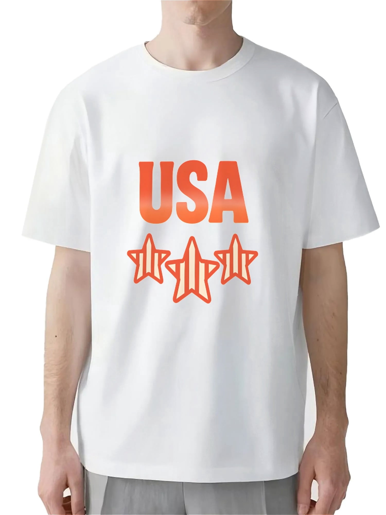 AllAreN Mens 4th of July Shirt USA Stars Comfortable Loose Fit Tee for ...