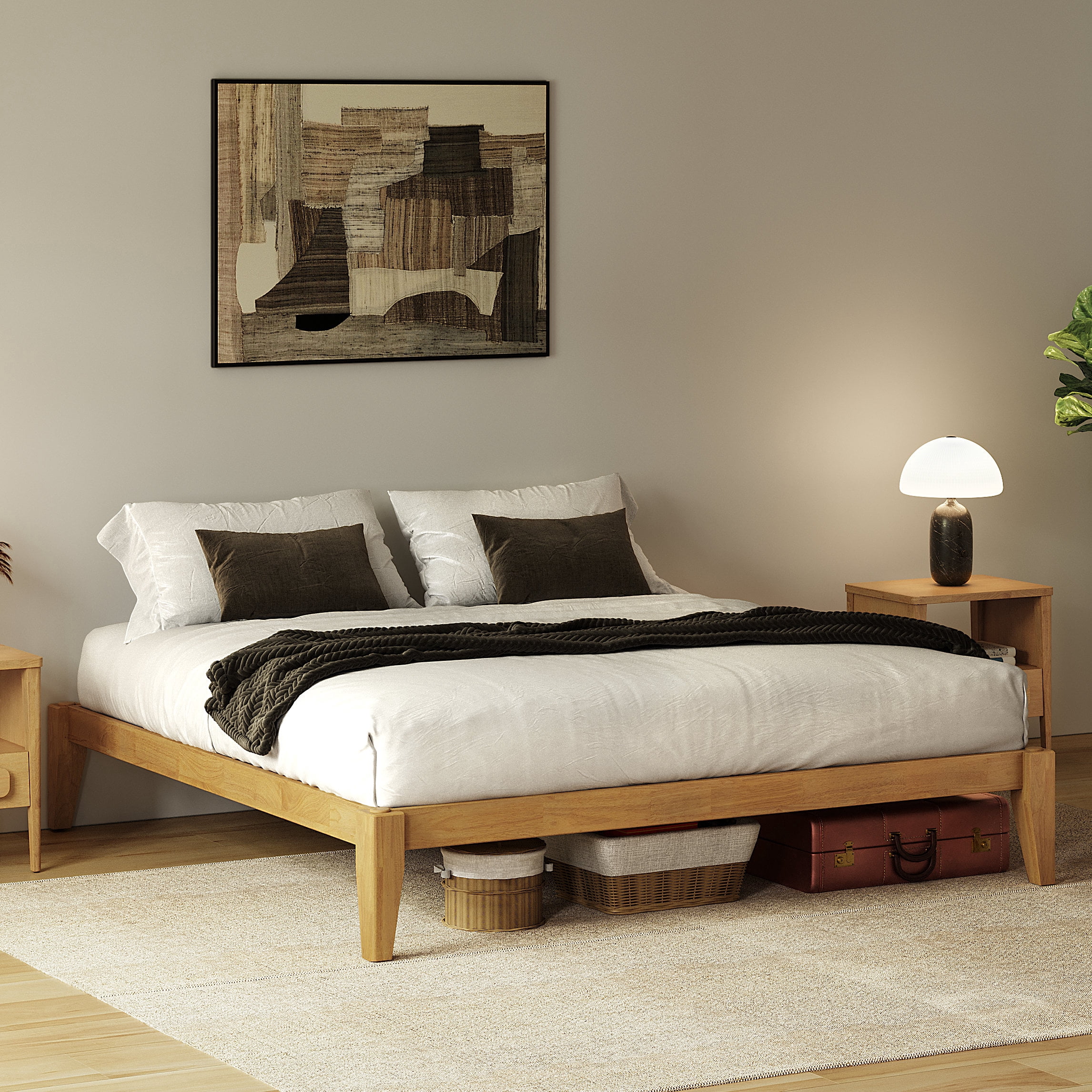 allforwood Thor Solid Wood Bed Frame - Queen Size - Japanese Joinery ...