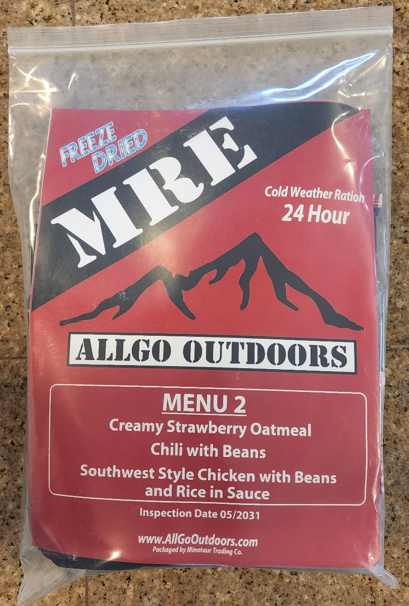 AllGo Outdoors Freeze Dried MCW - Survival Food Military 24hr Field ...