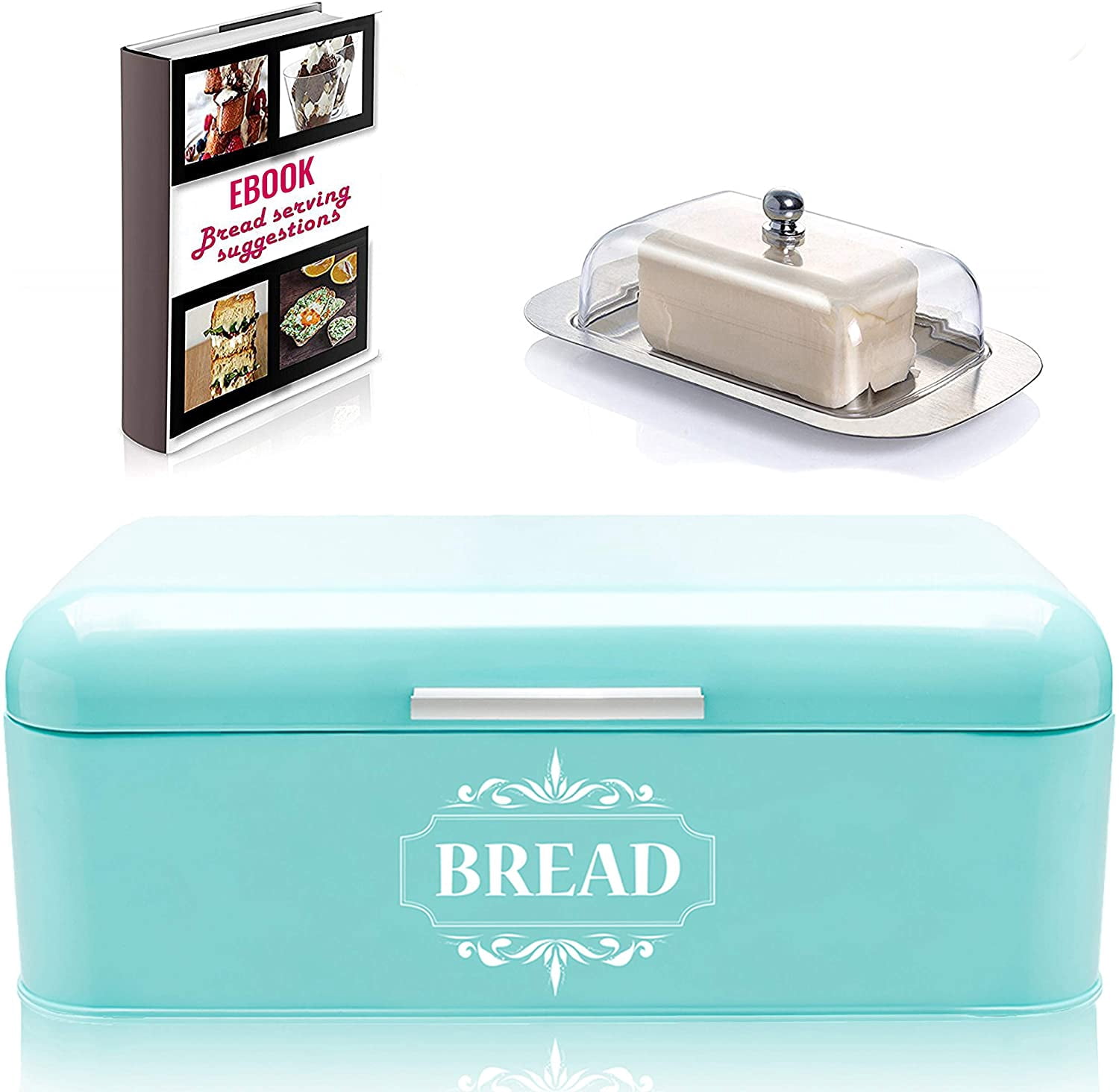 AllGreen Vintage Bread Box Container for Kitchen Counter Decor ...