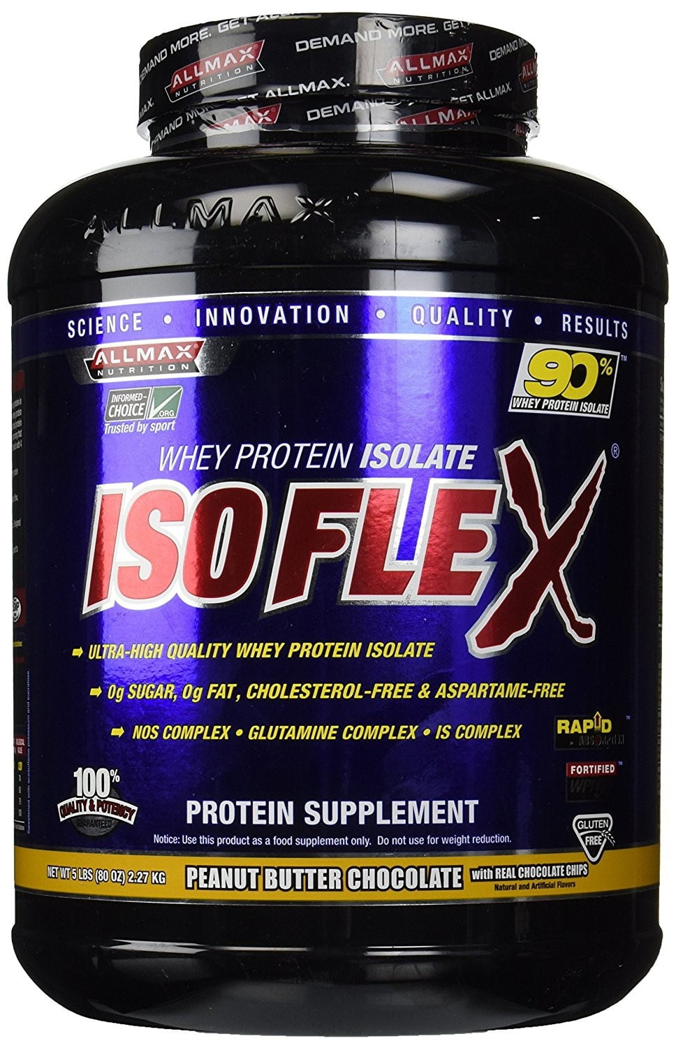 AllMax Isoflex Whey Protein Powder, Peanut Butter Chocolate, 5 Lb ...