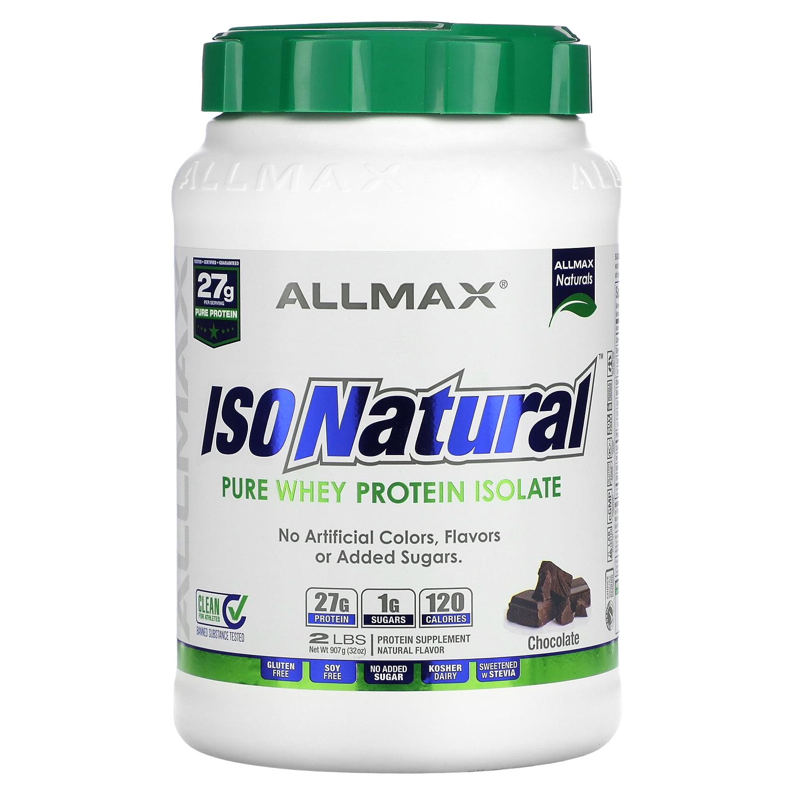 AllMax Nutrition - IsoNatural Whey Protein Isolate Chocolate - 2 lbs ...
