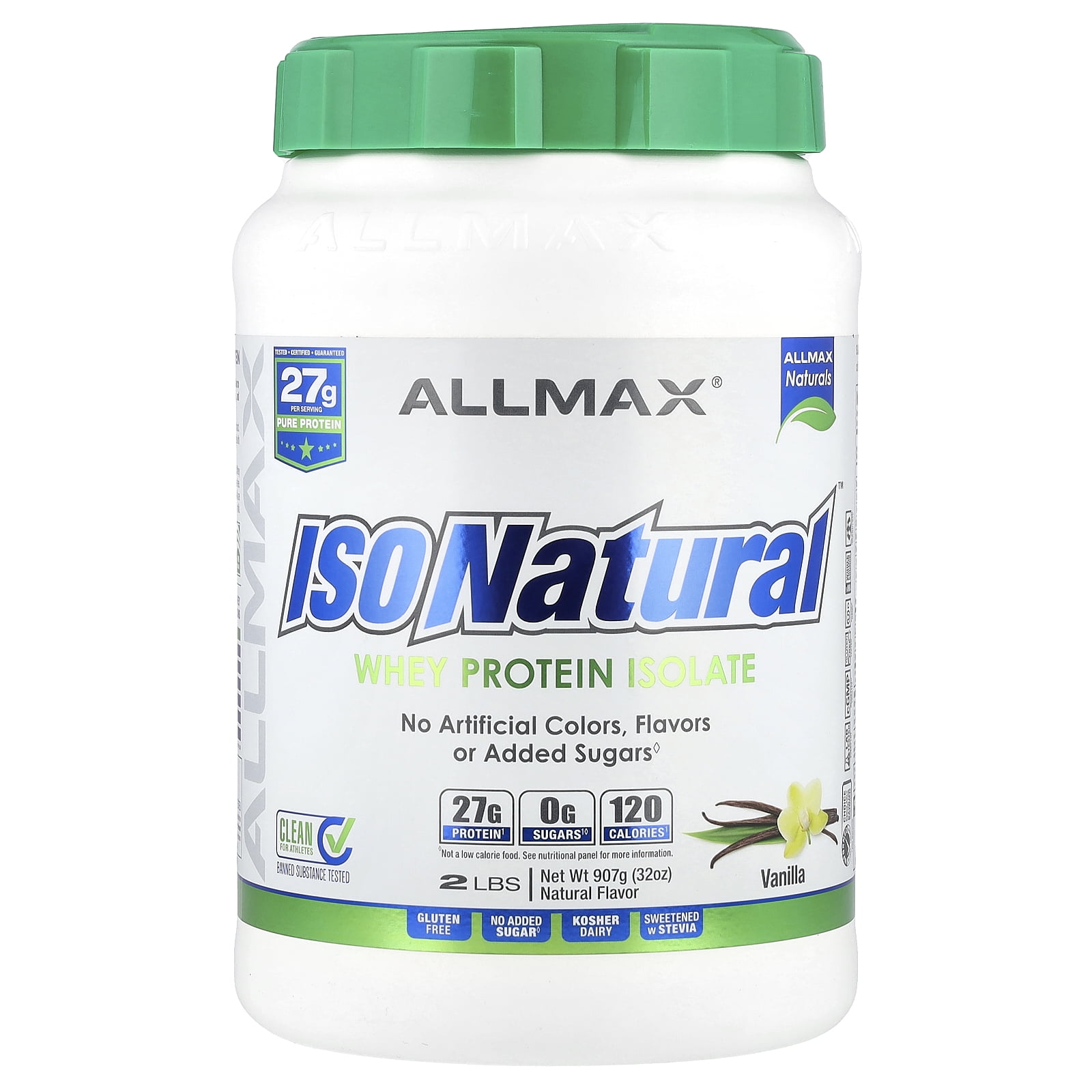 AllMax Nutrition - IsoNatural Whey Protein Isolate Vanilla - 2 lbs ...