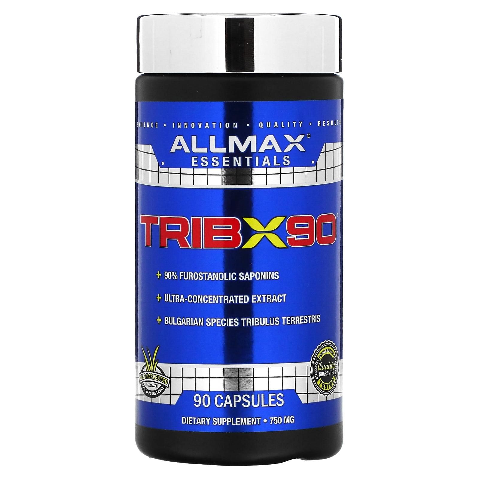 AllMax TribX90 Testosterone Tablets, Pure Tribulus Terrestris 750mg, 90 ...