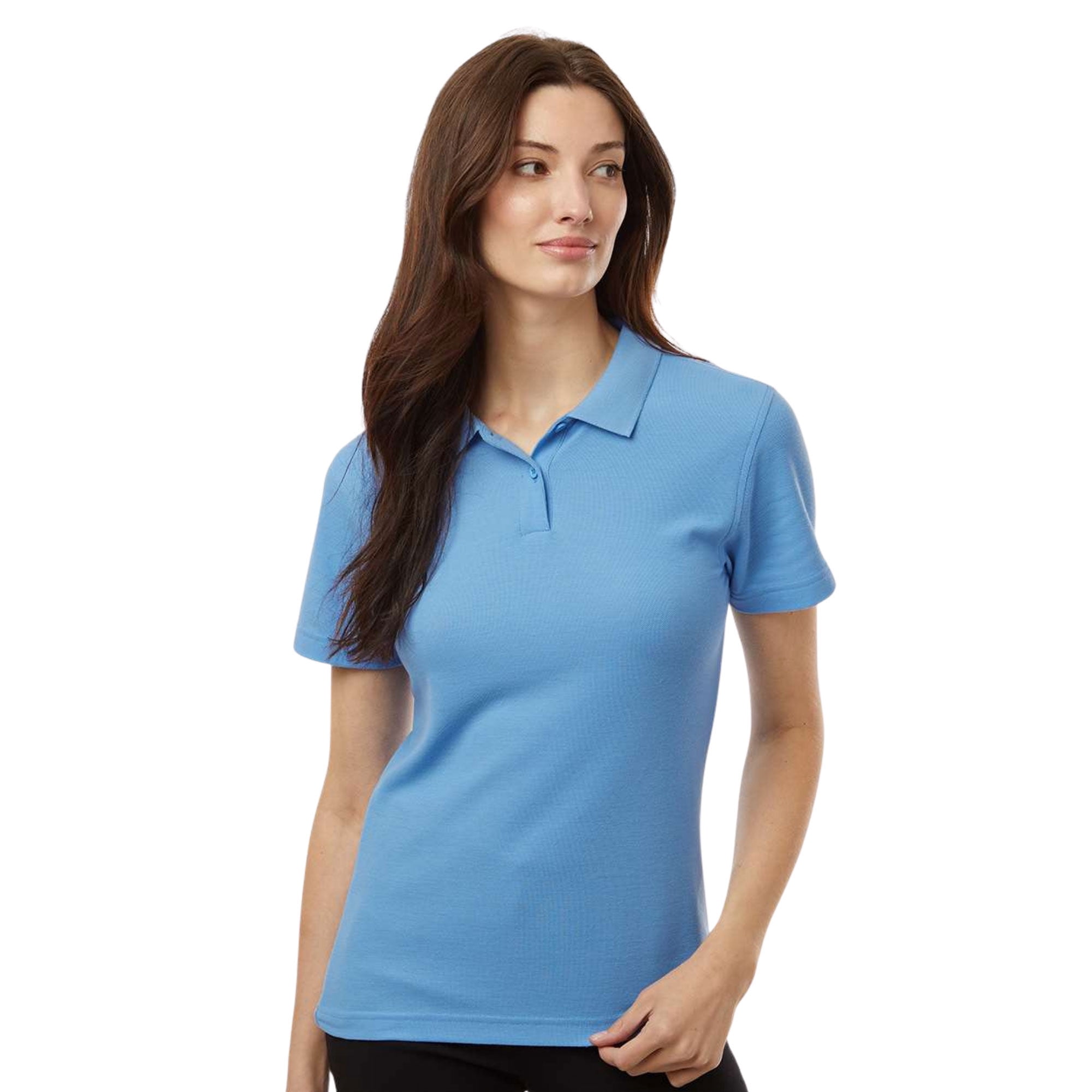 AllPro Women's Pique Polo Shirts 65 Poly/35 Cotton Standard fit Plain ...