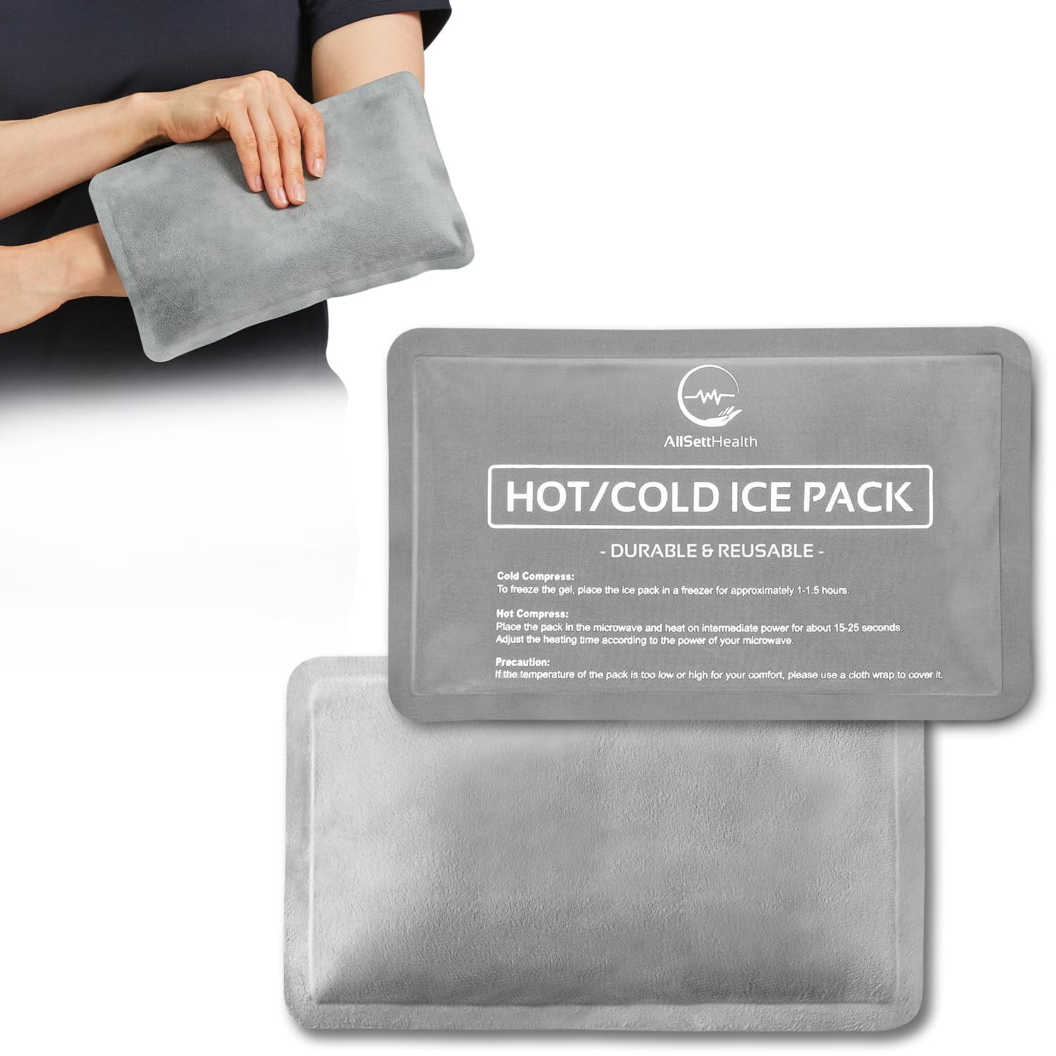 2 Pack Reusable Ice Packs for Injuries - Soft Ice Pack with Velvet Soft ...