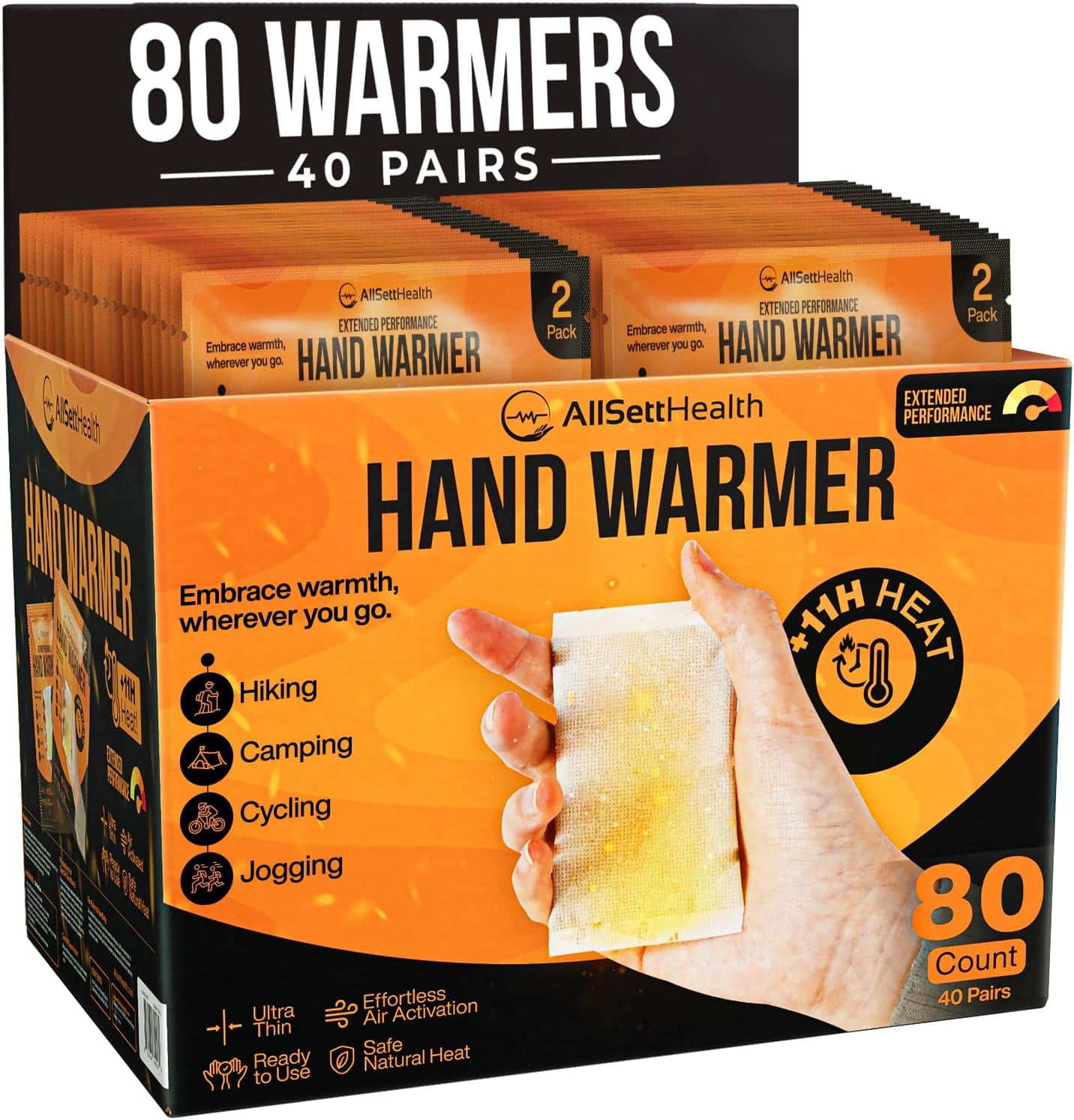AllSett Health Chemical Hand Warmers, 40 Pack (80 Warmers) - Walmart.com