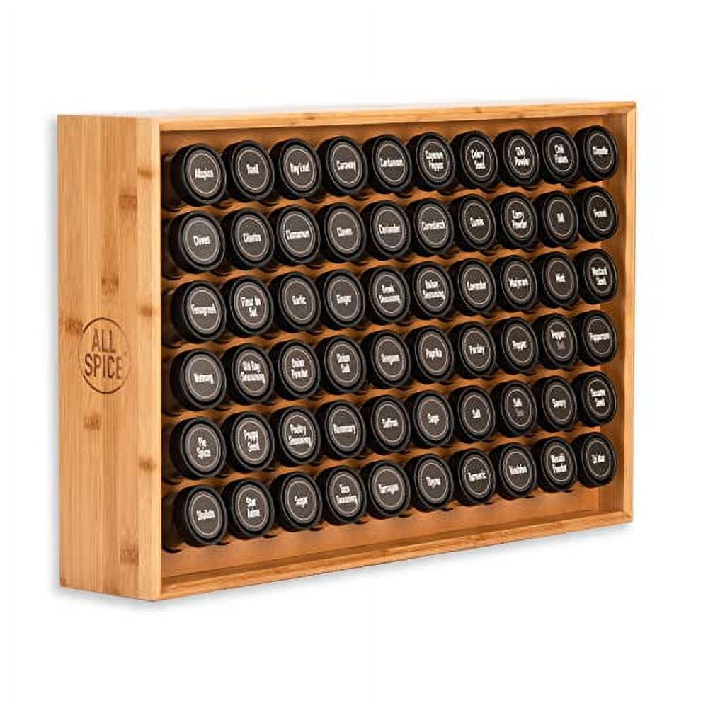 AllSpice Wooden Spice Rack Size: 60 Jar Rack, Color: Bamboo - Walmart ...