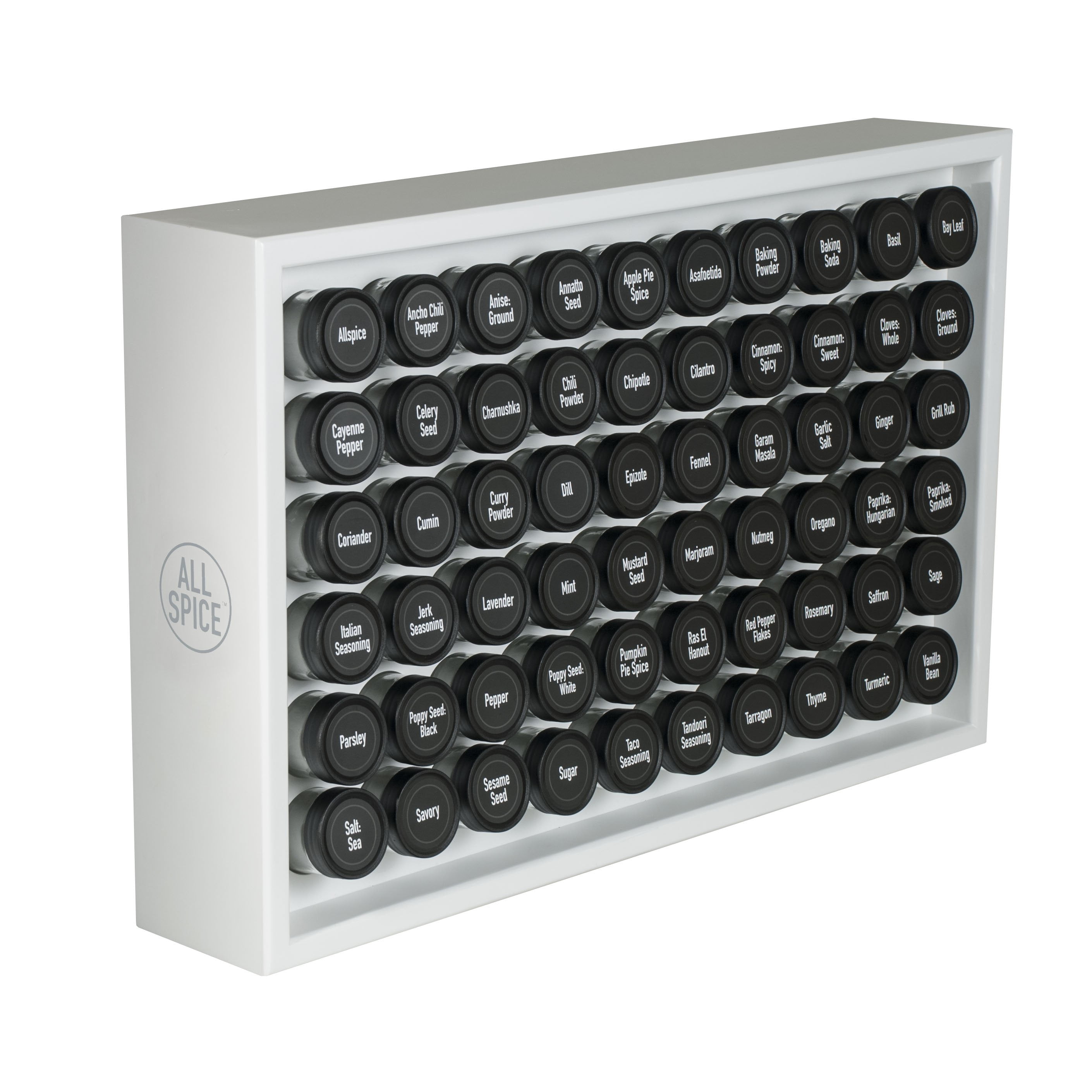AllSpice Wooden Spice Rack Size: 60 Jar Rack, Color: Matte White ...
