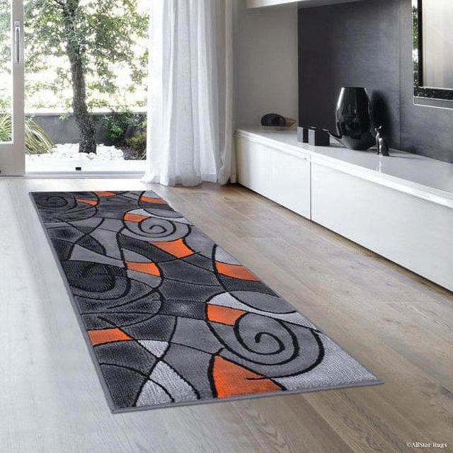 AllStar Rugs Orange/Gray Area Rug - Walmart.com