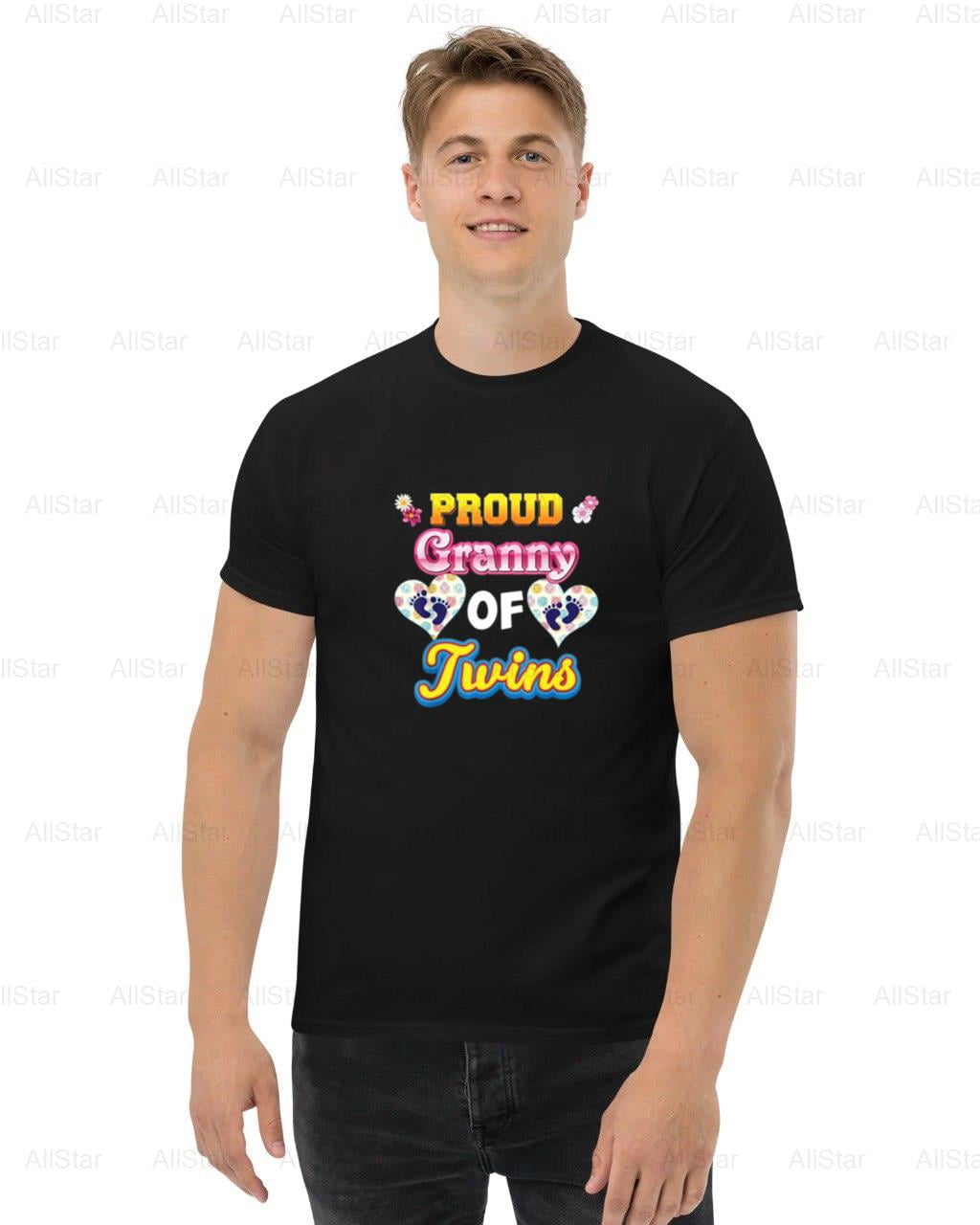 AllStar98 Proud Granny Of Twins, Mother Day, Floral, Heart, Footprint T ...