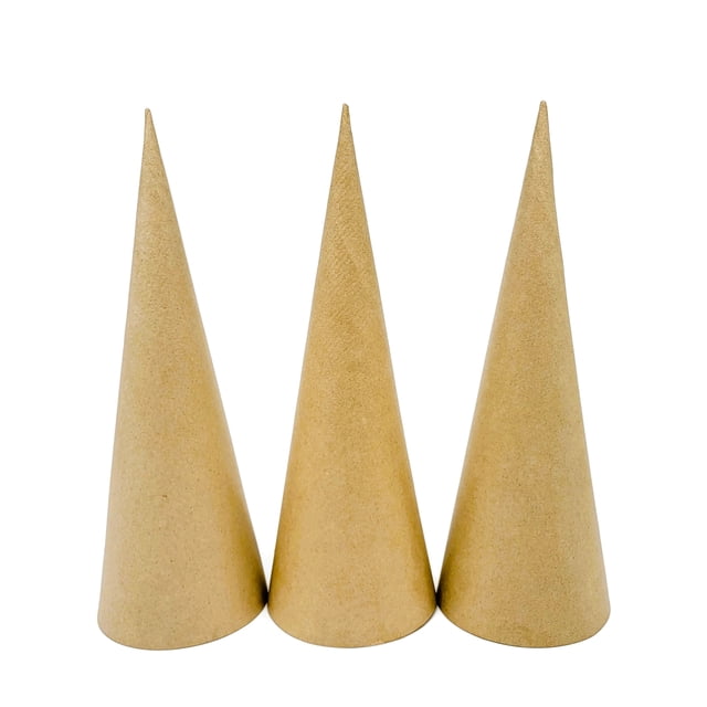 AllStellar Set of 3 Large Paper Mache Cones 13.75x5 in. - Ideal for DIY ...