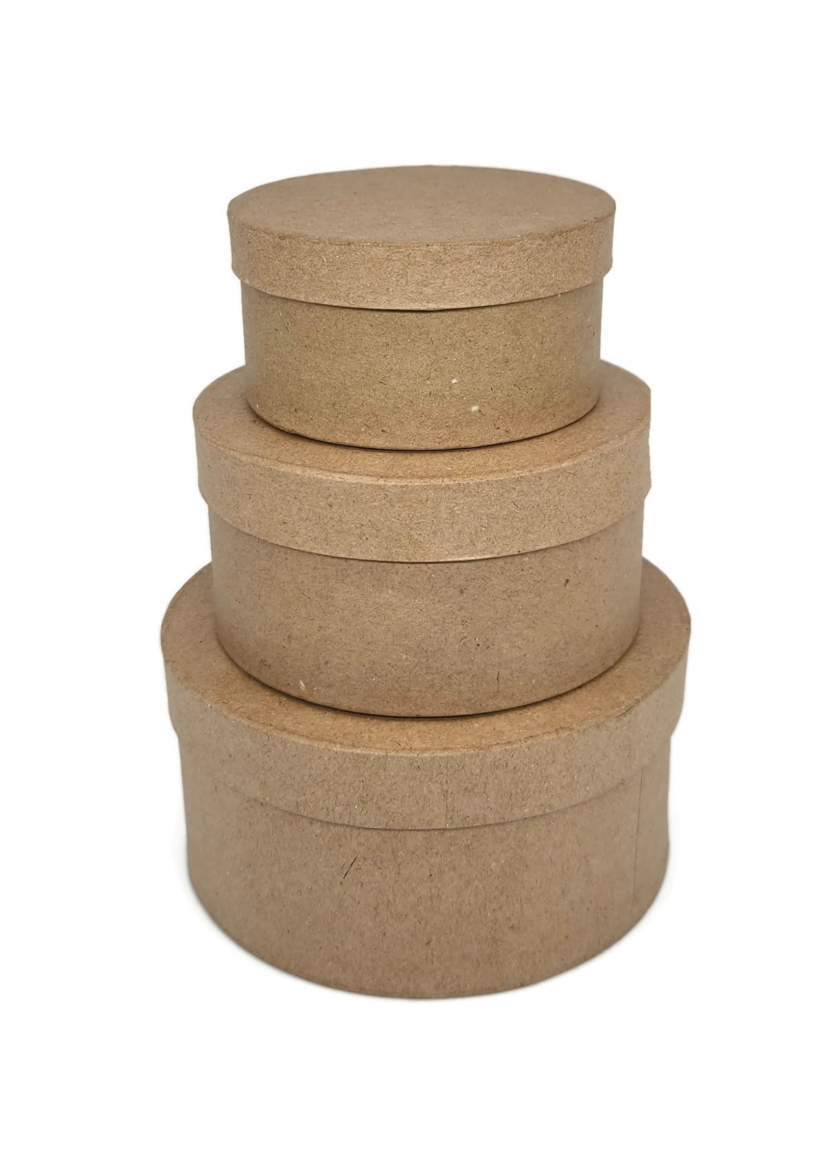 AllStellar Small Set of 3 Round Paper Mache Nesting Boxes with Lids for ...