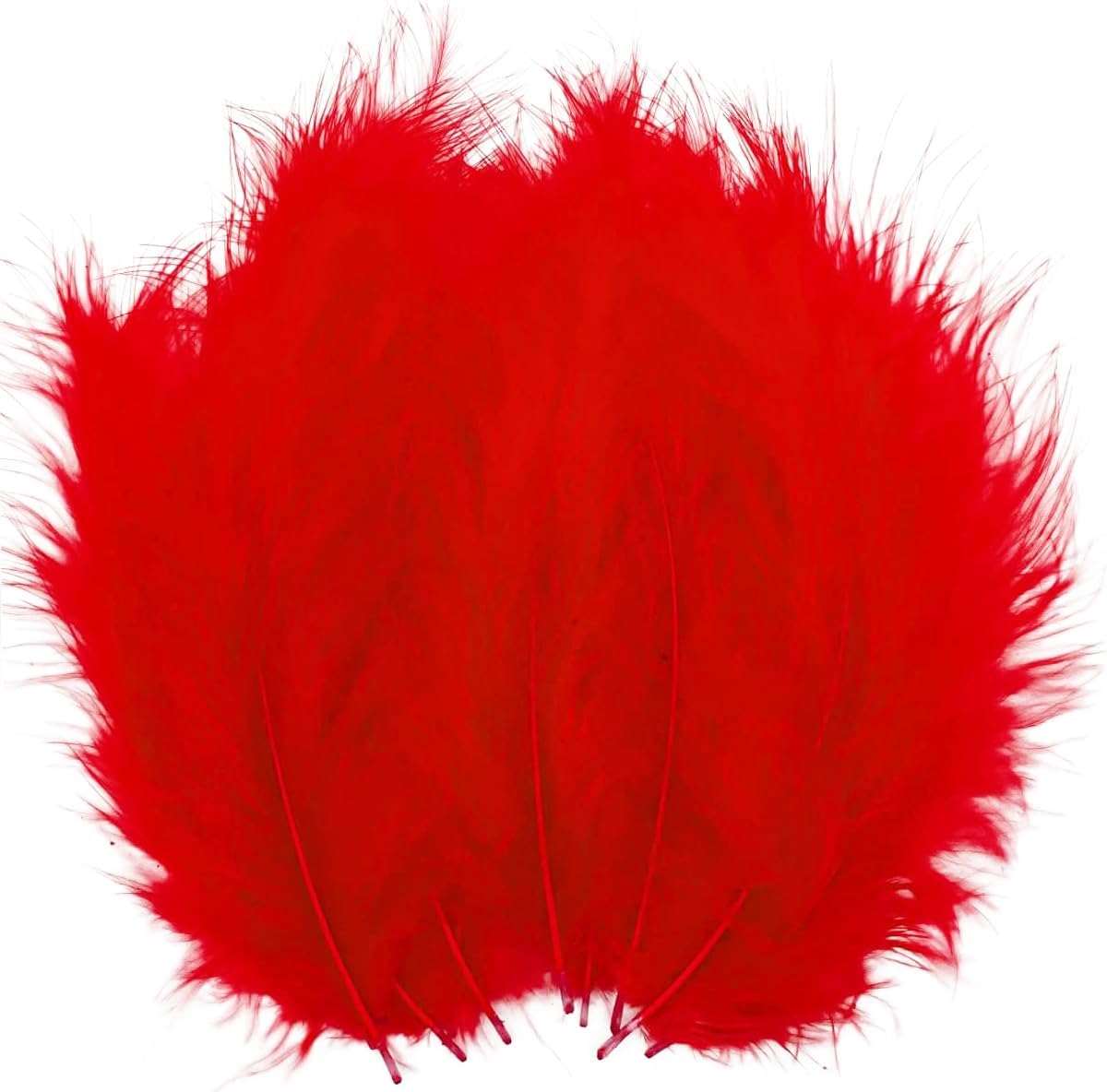 AllWays Plaza 100pcs Red Feathers Fluffy Turkey Marabou Feathers 4-6 ...