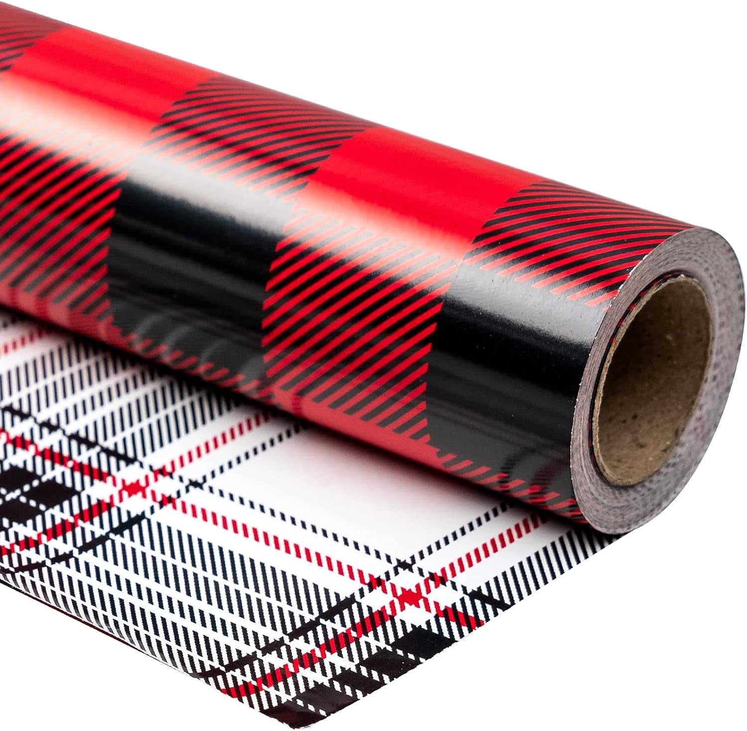 AllWays Plaza 30 Inch Jumbo Reversible Plaid Christmas Wrapping Paper ...