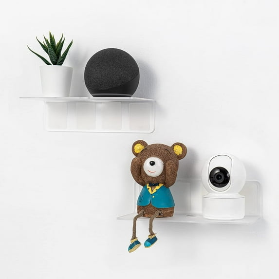 AllWays Plaza Acrylic Floating Shelves Set of 2 - Damage Free Expand ...