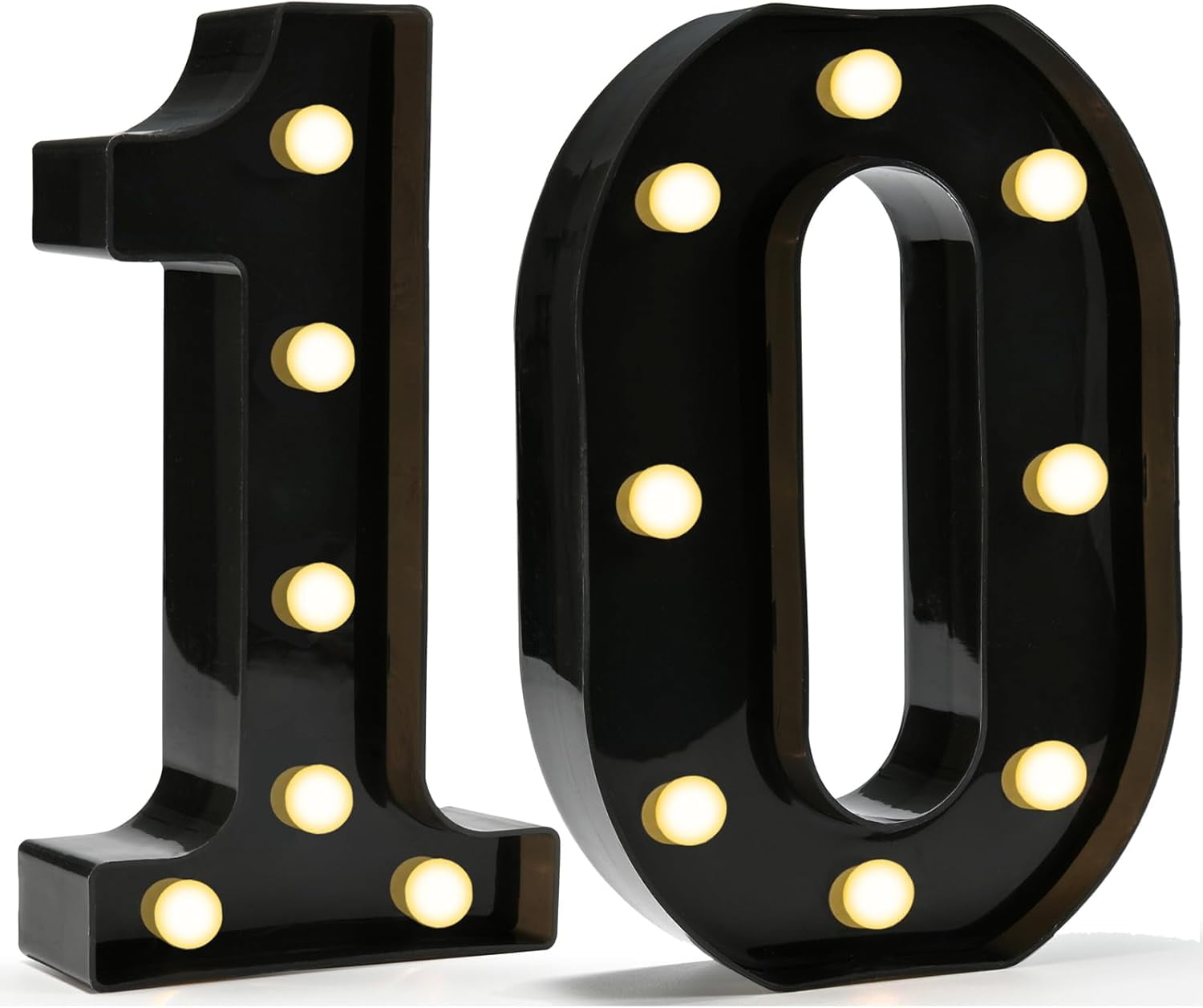 AllWays Plaza Decorative Led Light Up Number Letters, Black Plastic ...