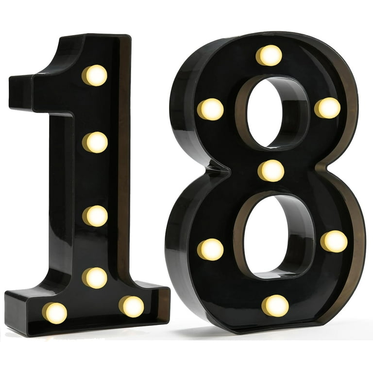 Battery Operated Illuminated Numbers 8" Light Up Marquee Battery