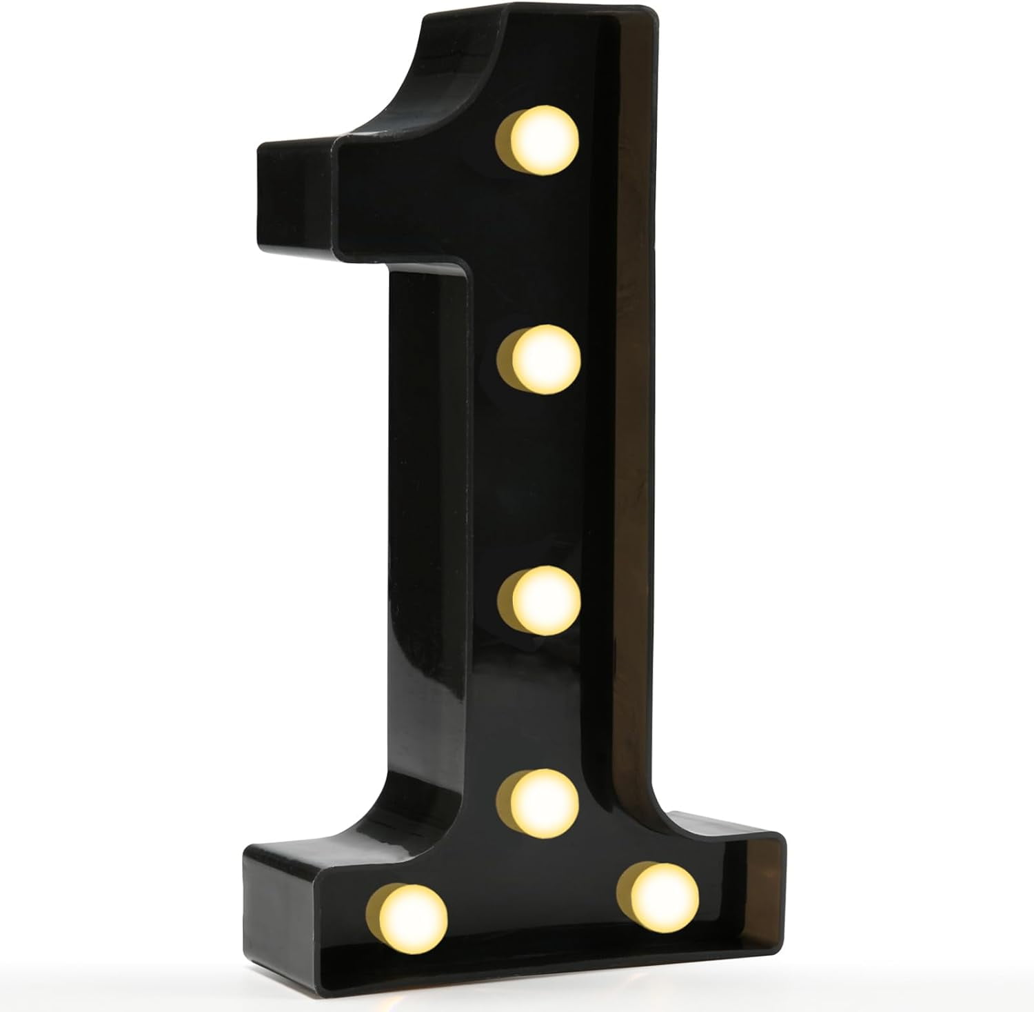 AllWays Plaza Decorative Led Light Up Number Letters, Black Plastic ...