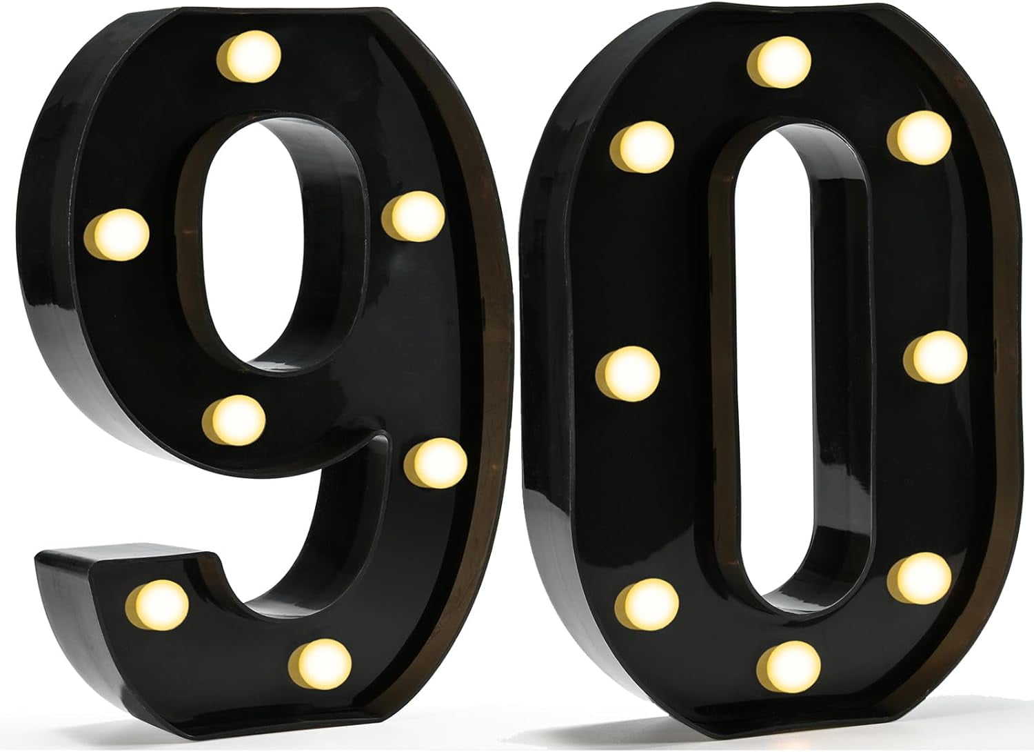 AllWays Plaza Decorative Led Light Up Number Letters, Black Plastic ...