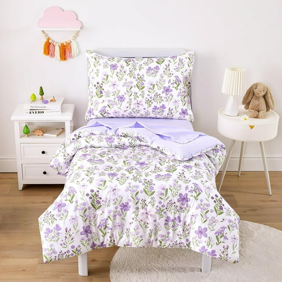 AllWays Plaza - Floral Toddler Bedding Set for Girls, Cute Colorful ...