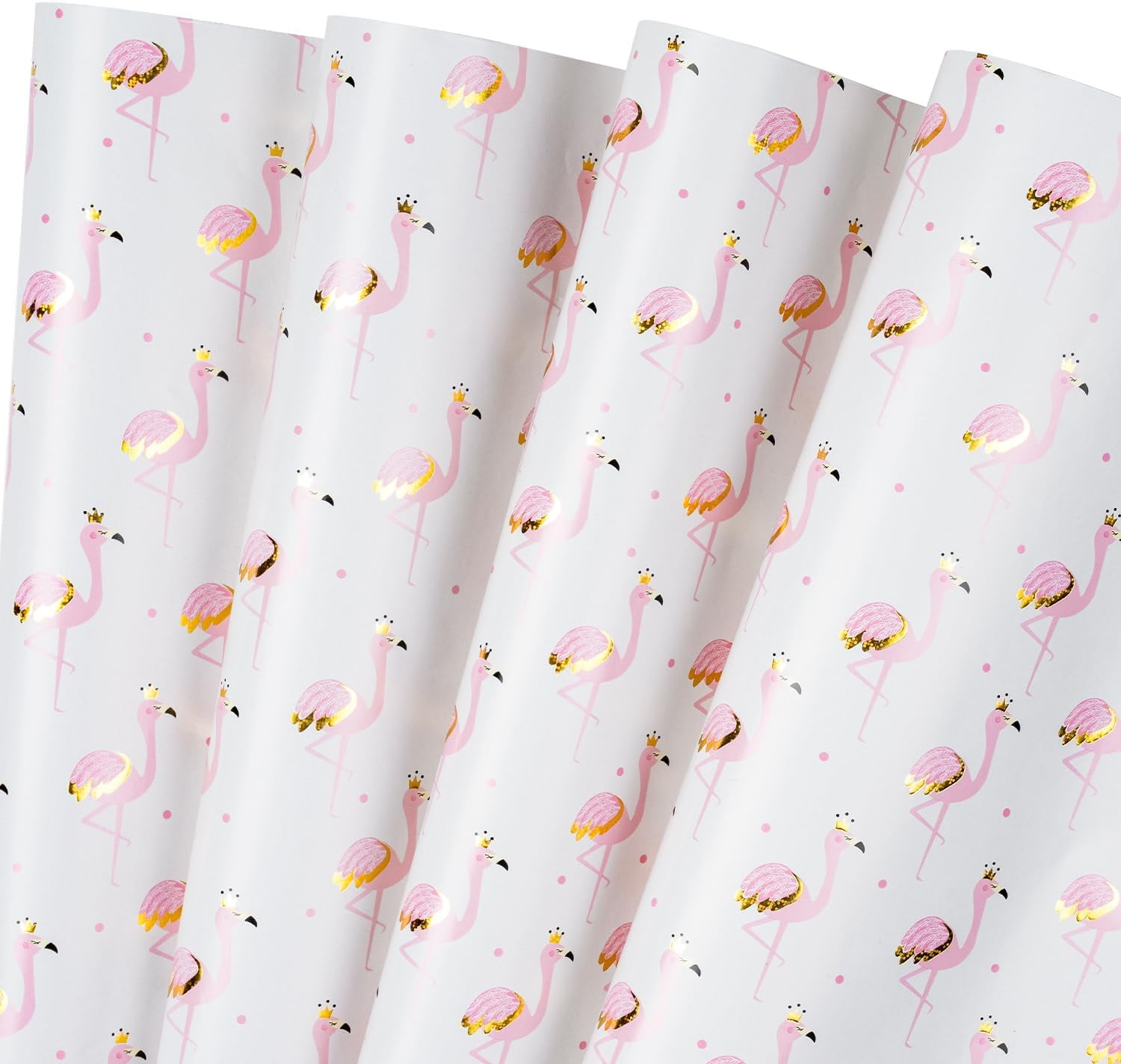 AllWays Plaza Pink Flamingo Wrapping Paper Sheet - 12 Sheets Foil ...