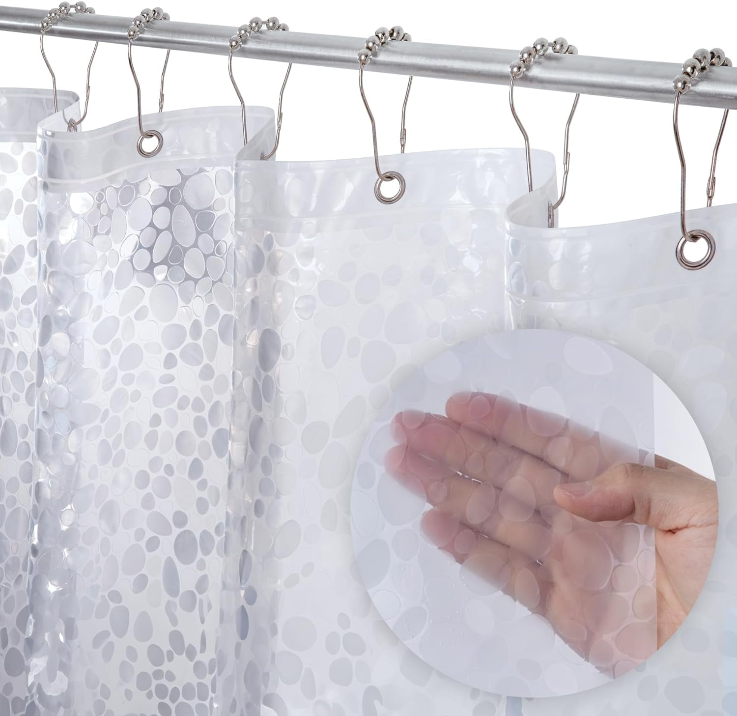 AllWays Plaza Plastic Shower Curtain, Heavy Duty 8G Shower Curtain for ...