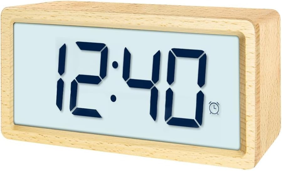 AllWays Plaza Wooden Large Digital Alarm Clocks for Bedrooms with Large ...