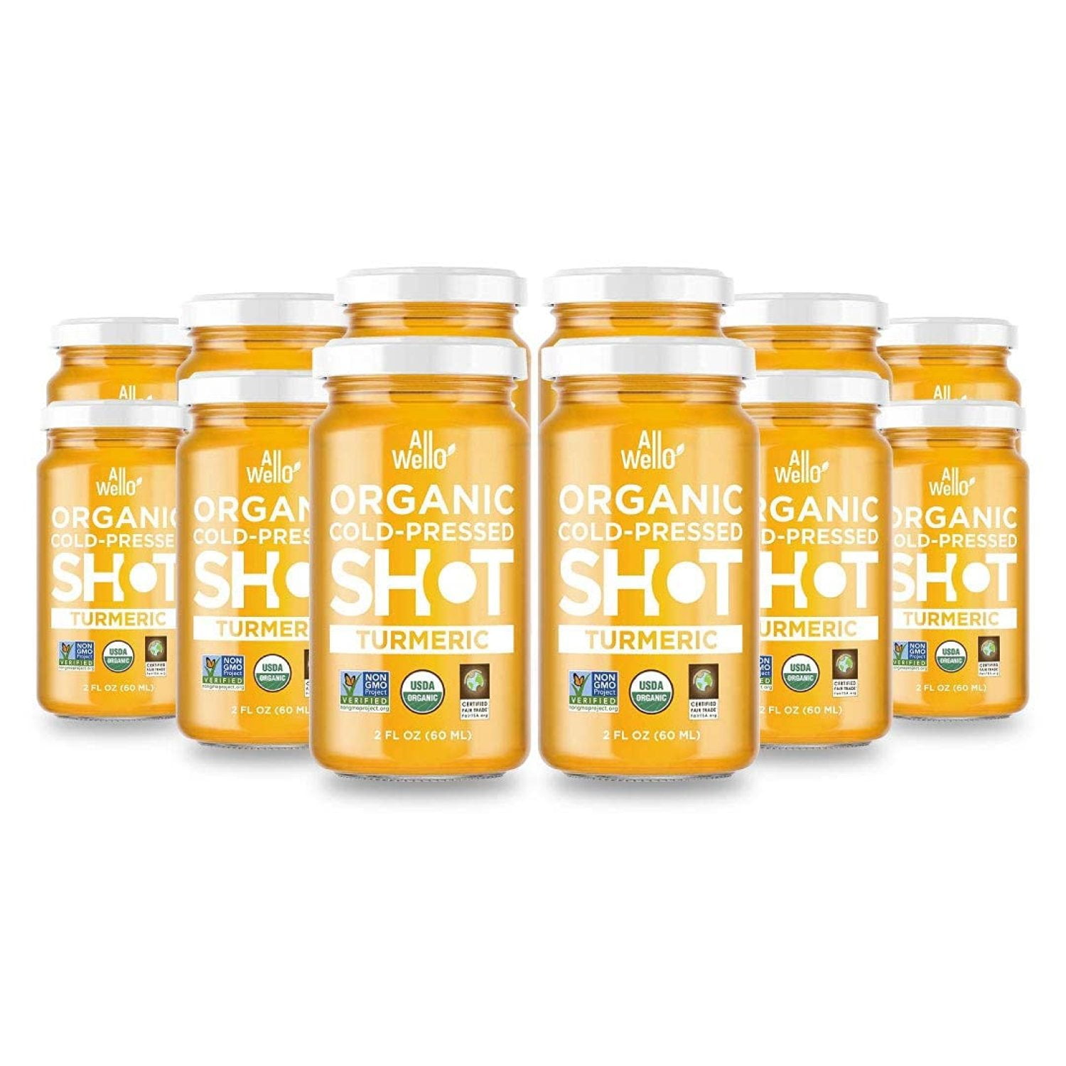 AllWellO Cold - Pressed Turmeric Shot, 60 mL, Natural USDA Organic ...