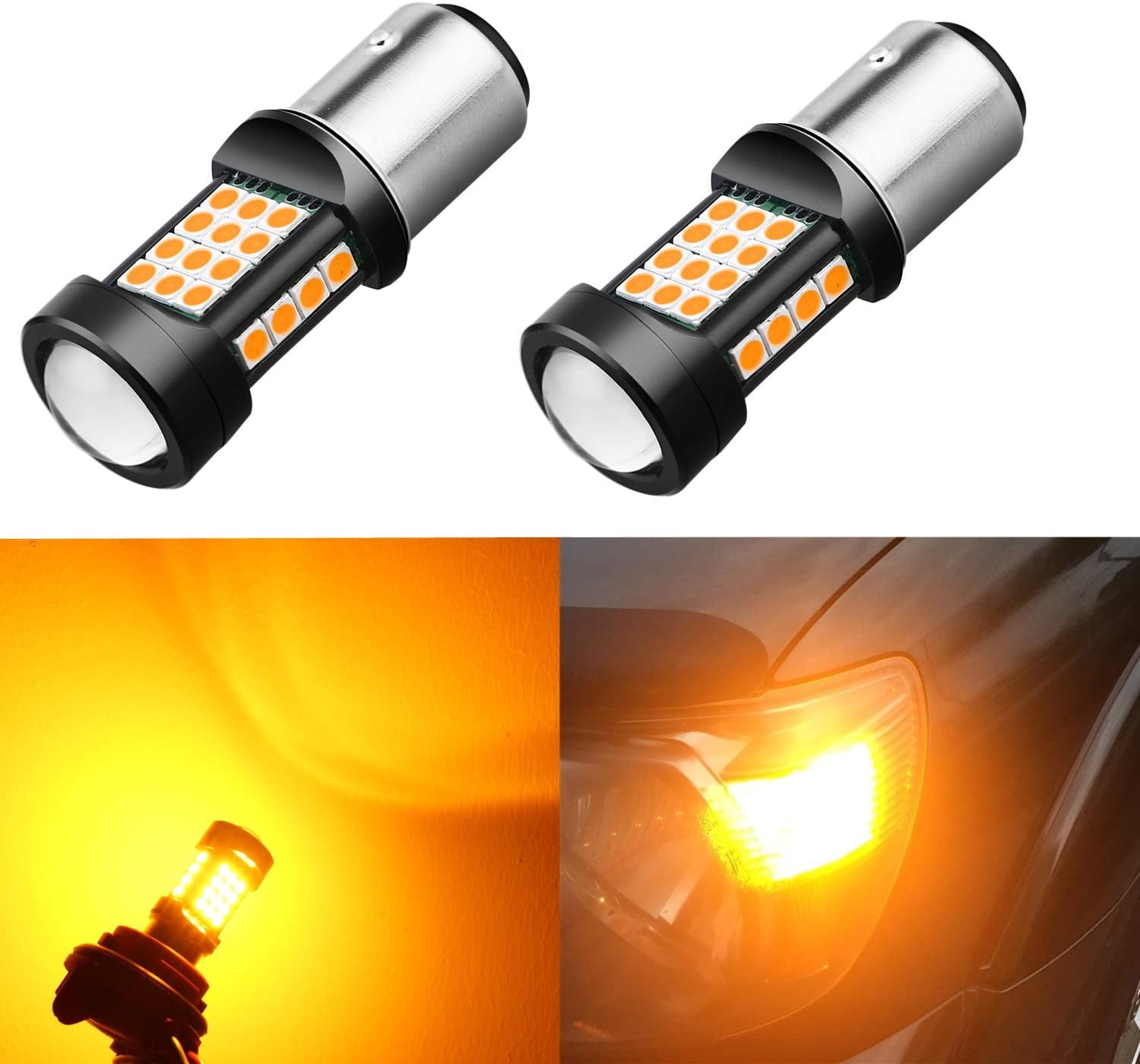 Alla Lighting 1000 Lumens 3030 36-SMD Extremely Super Bright Amber ...
