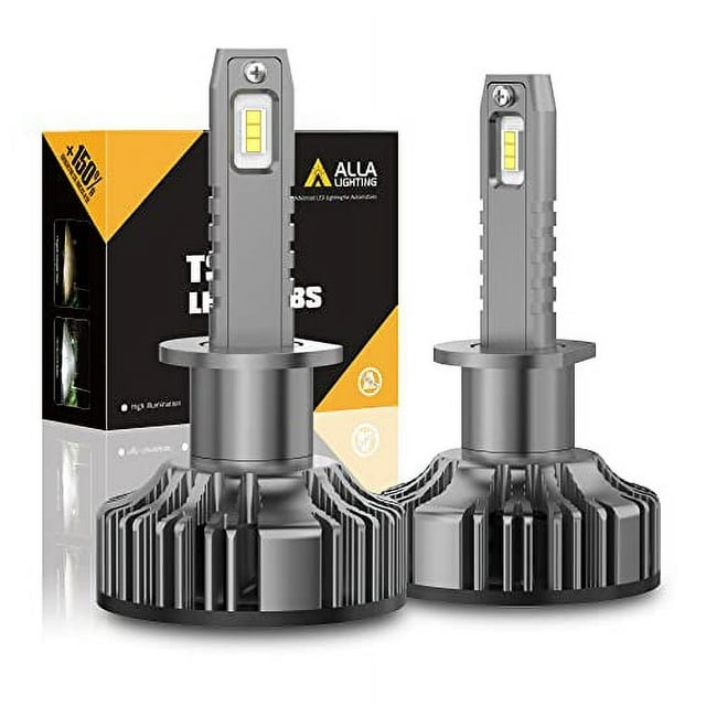 Alla Lighting 10000lm H1 LED Bulbs, P14.5s Base, TS-CR, 6000K Xenon ...