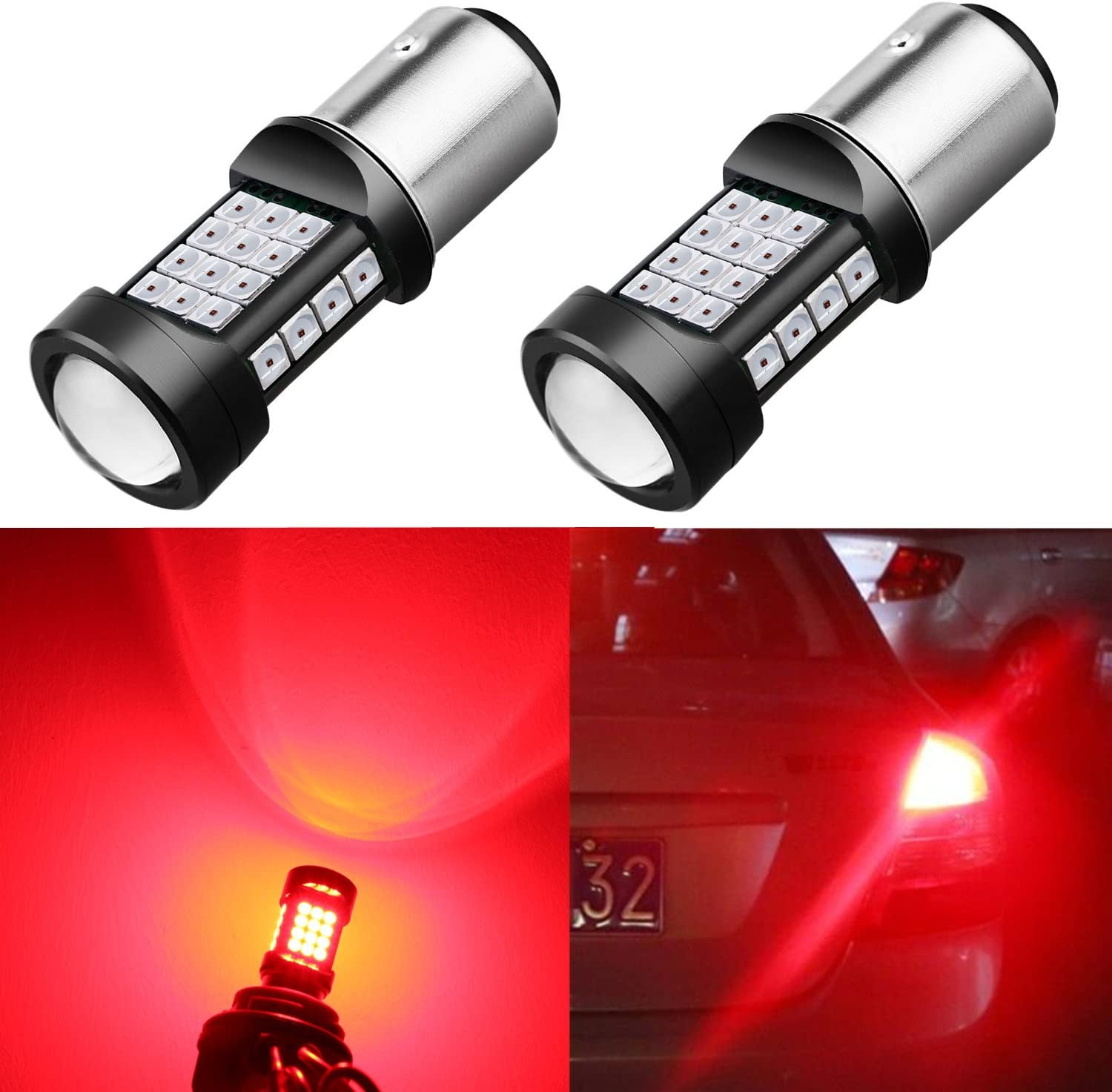 Alla Lighting 1000Lm 3030 36-SMD Extremely Super Bright Pure Red BAY15D ...