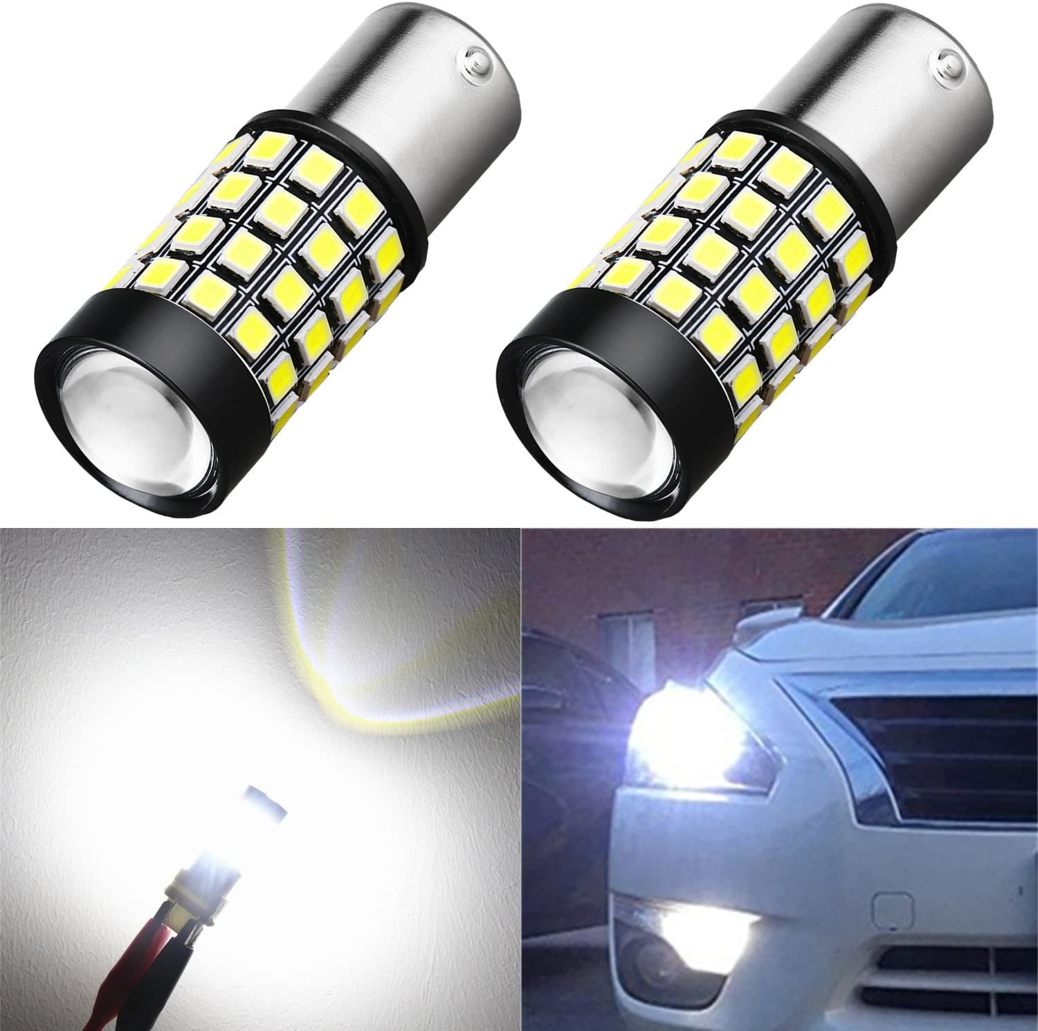 Alla Lighting 1000Lm 51-SMD Extremely Super Bright 6000K White BA15S ...
