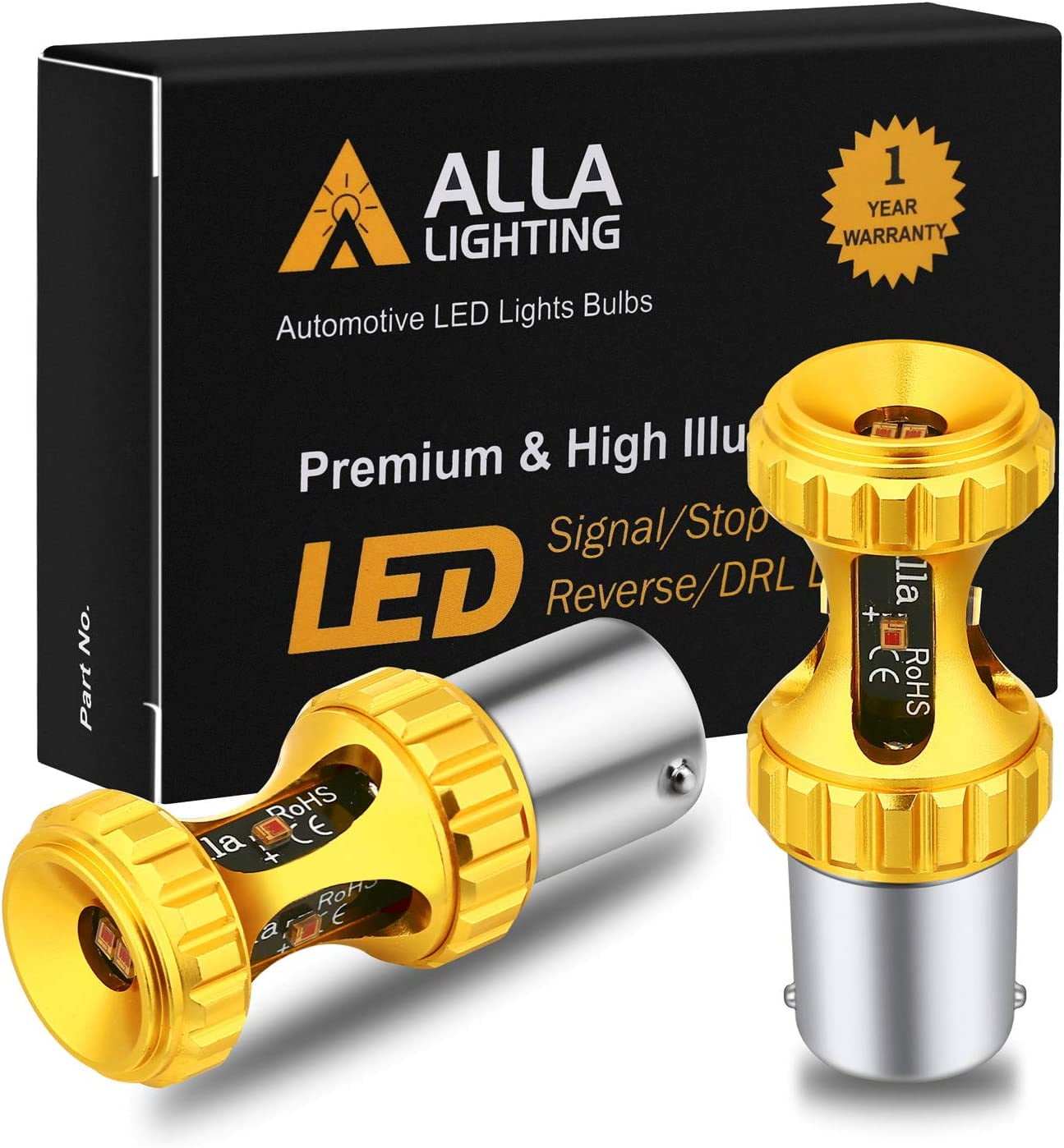 Alla Lighting 1156 7506 LED Bulbs 3000lm Extreme Super Bright Car ...