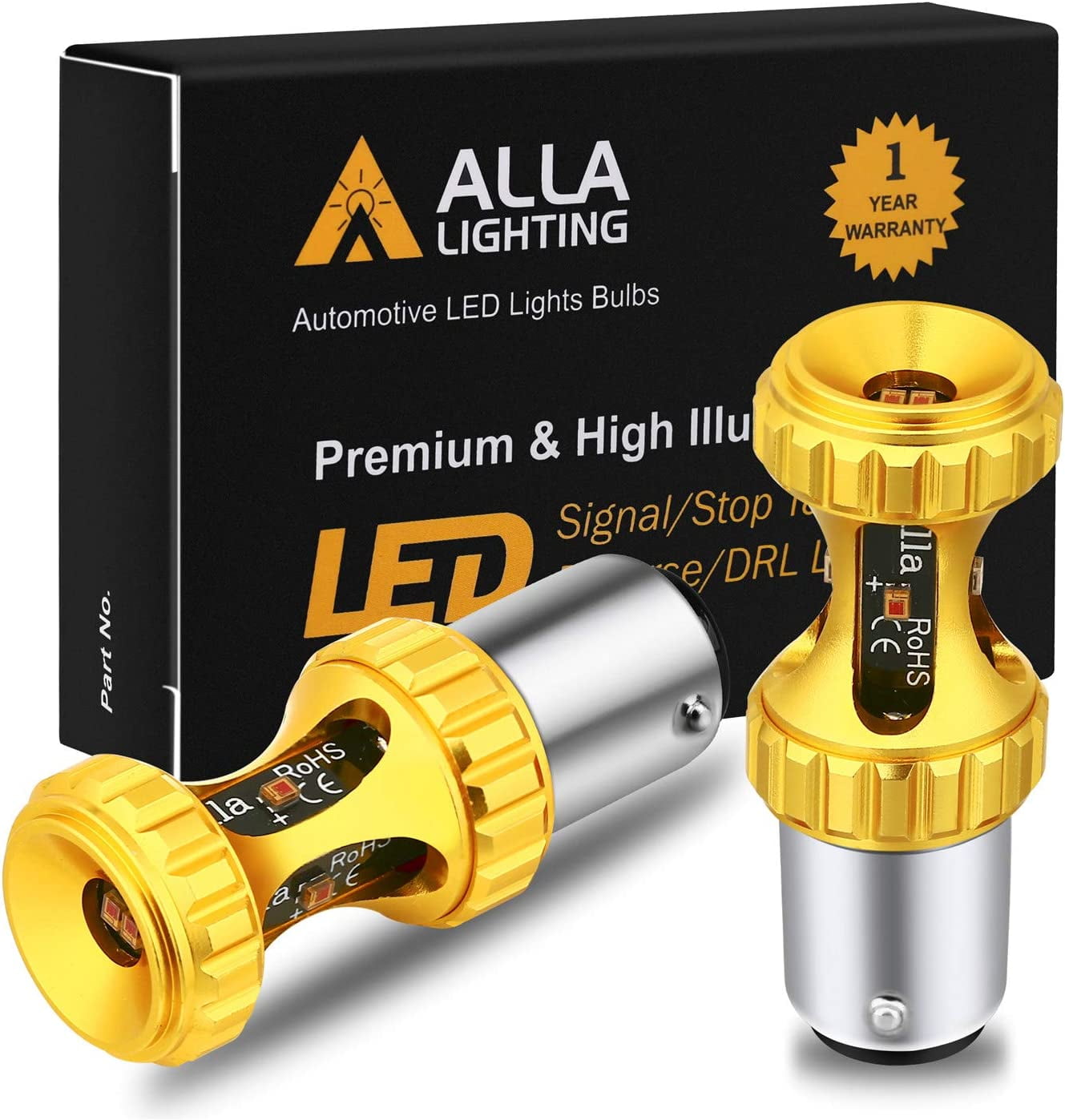Alla Lighting 1157 7528 LED Bulbs 3000lm Extreme Super Bright Car Turn ...