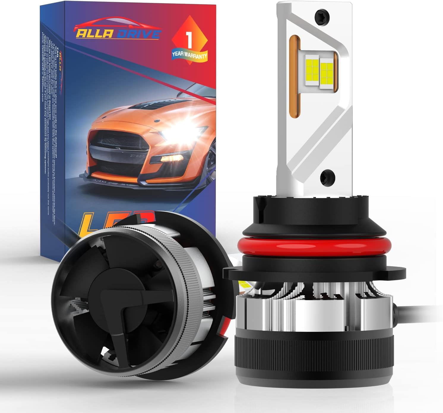 Alla Lighting 12000 Lumens 5201 5202 LED Headlights Bulbs, 6500K Xenon ...