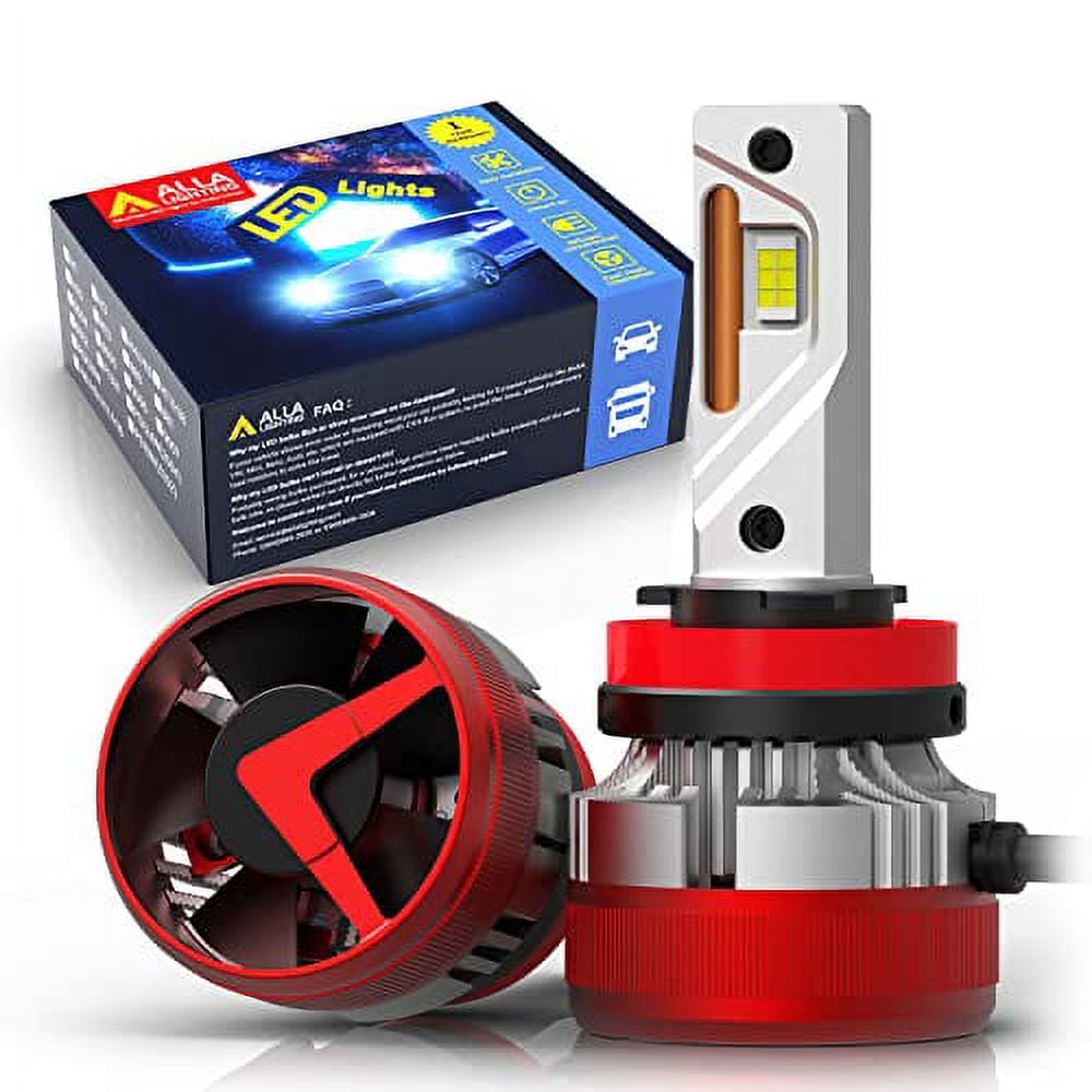 Alla Lighting 12000 Lumens H8 H9 H11 LED Headlights Bulbs, 6500K Xenon ...