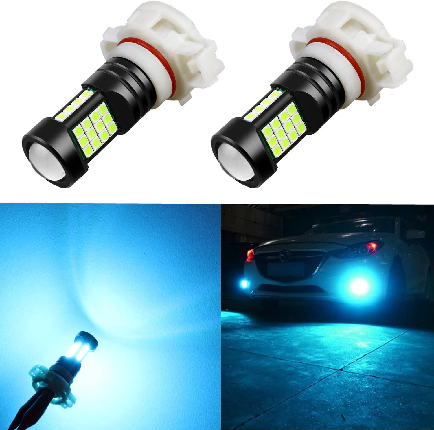 Alla Lighting 2000 Lumens PS24W 5202 LED Fog Light Bulbs 5201 DRL ...