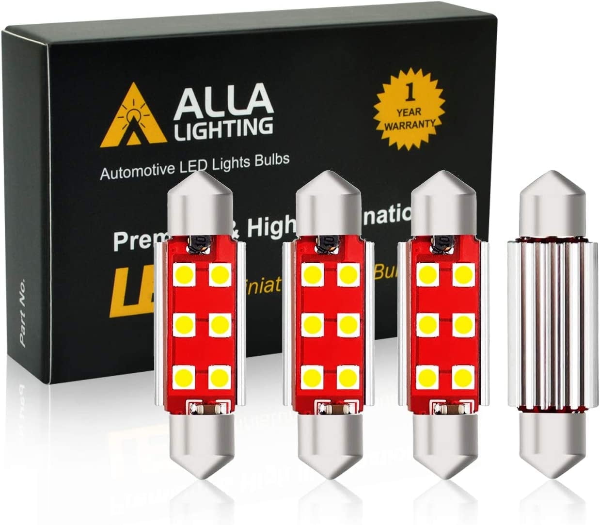 Alla Lighting, 2 578 41mm White LED Xenon Bulb, 4 Pack - Walmart.com