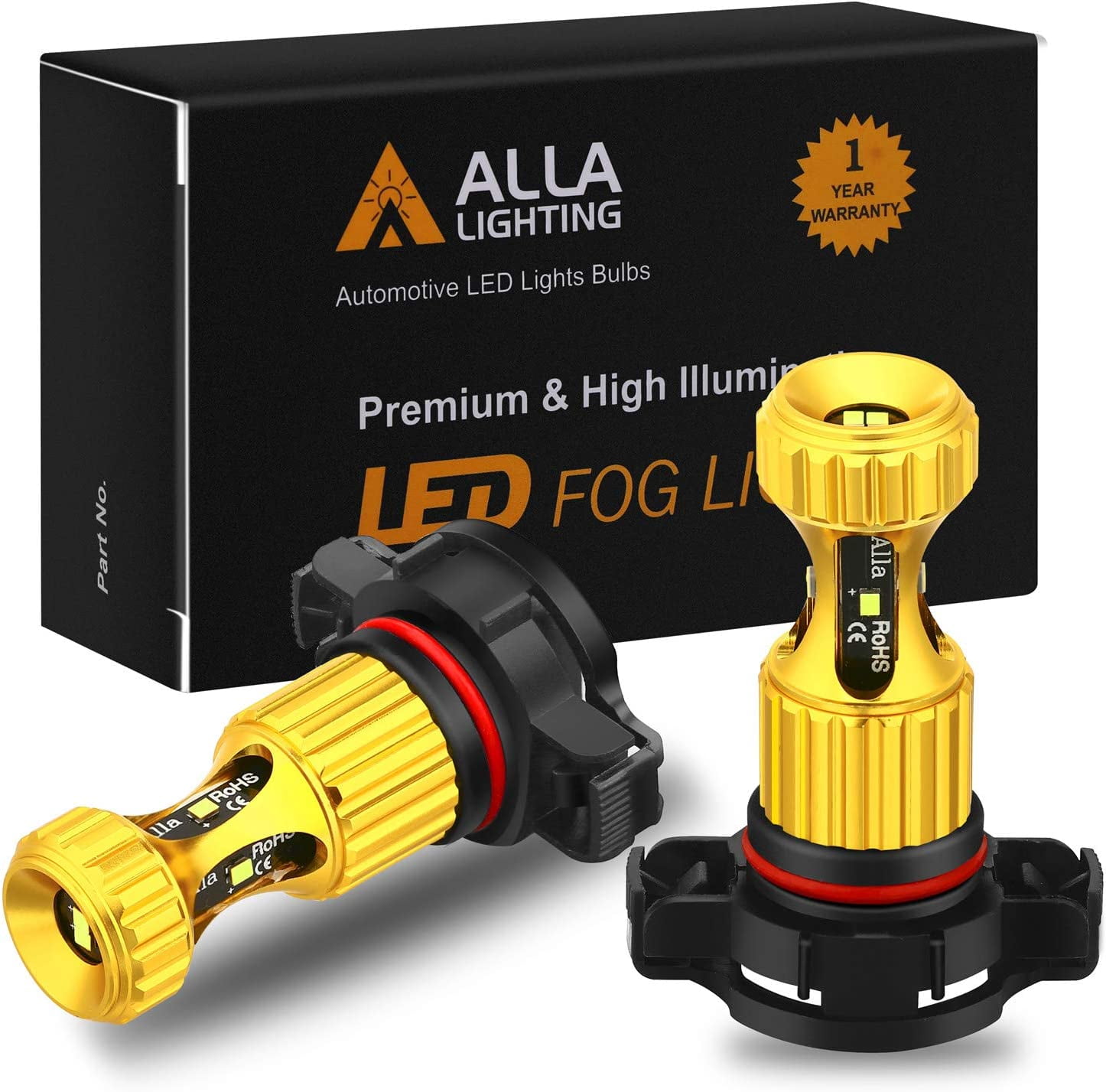 Alla Lighting 2504 PSX24W LED Fog Lights Bulbs 3000lm Extreme Super ...
