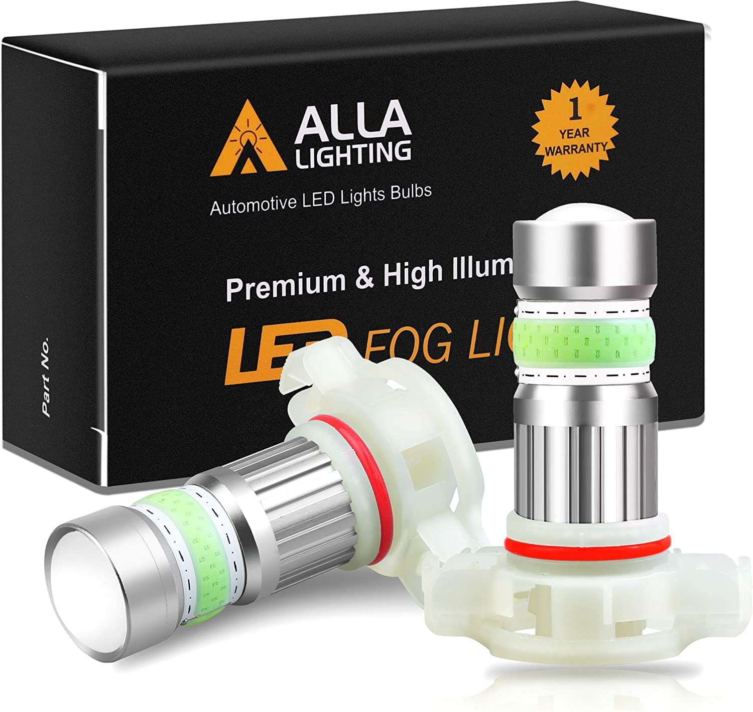 Alla Lighting 2800lm 5201 5202 LED Fog Light Bulbs or DRL Daytime ...