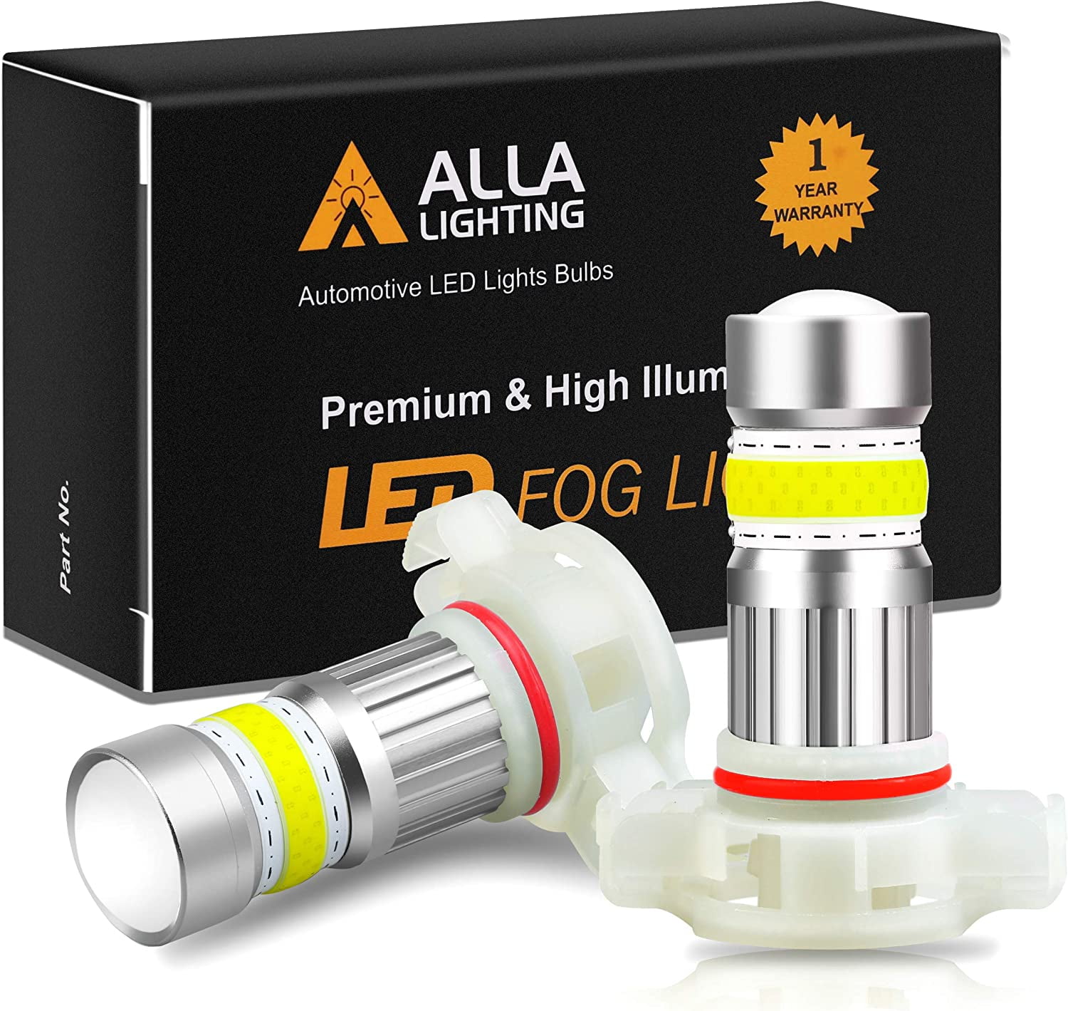 Alla Lighting 2800lm 5201 5202 LED Fog Lights, Xtreme Bright COB-72 ...
