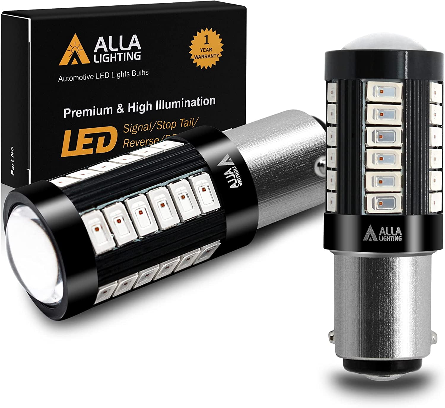Alla Lighting 2800lm 1157 LED Bulbs Red Turn Signal Brake Lights Xtreme ...
