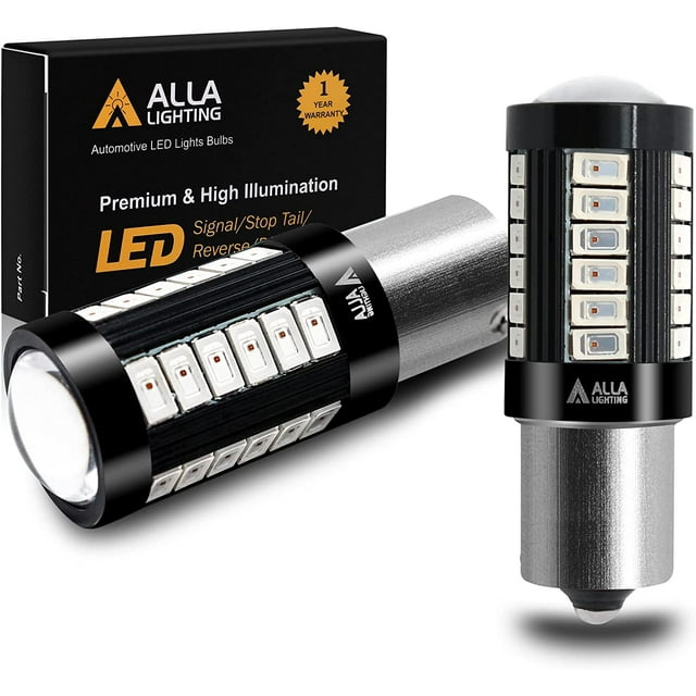 Alla Lighting 2800lm BA15S 1156 Red Strobe Flashing LED Bulbs Bright ...