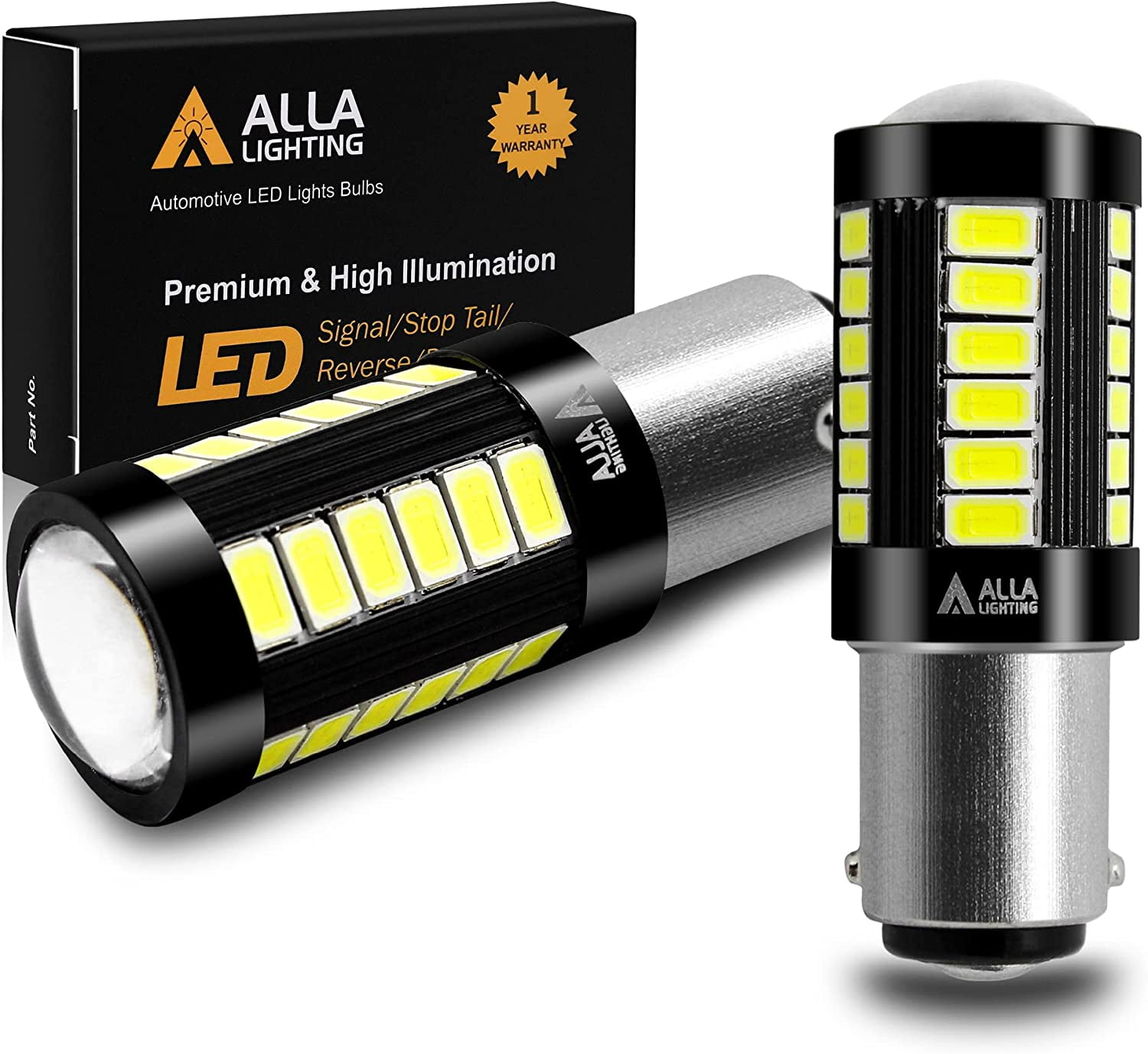 Alla Lighting, 1157 LED Bulbs, BAY15D Base, 2800lm Xenon White ...